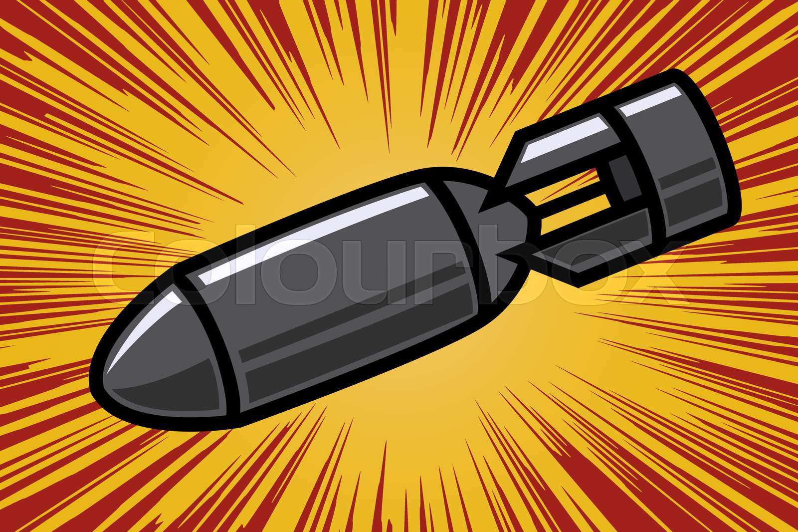 Bomb in comic book style. Design element for poster, flyer. Vector ...