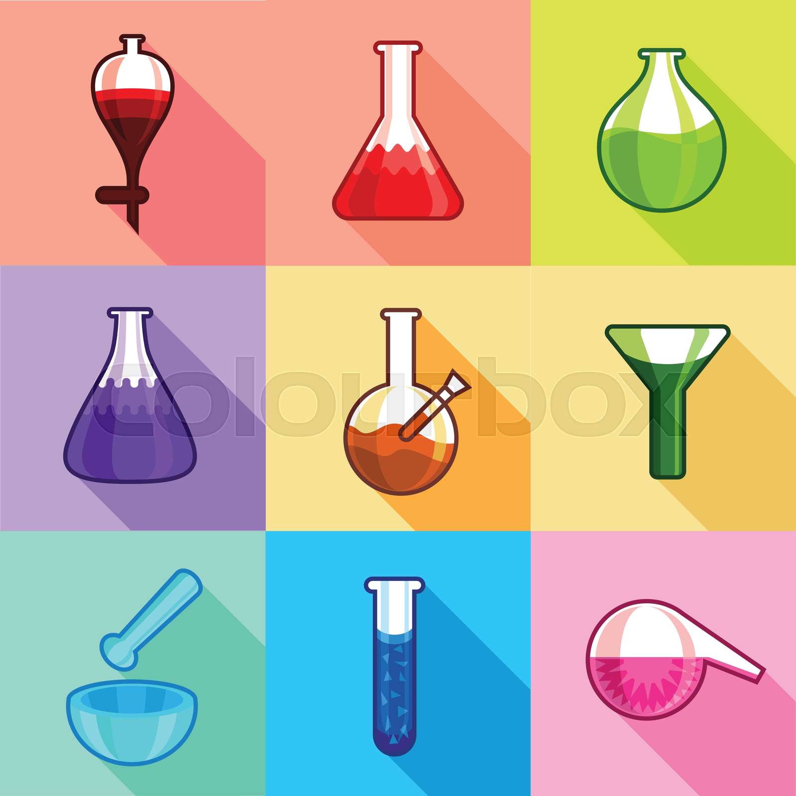 glas, flasche, icons | Stock-Vektor | Colourbox