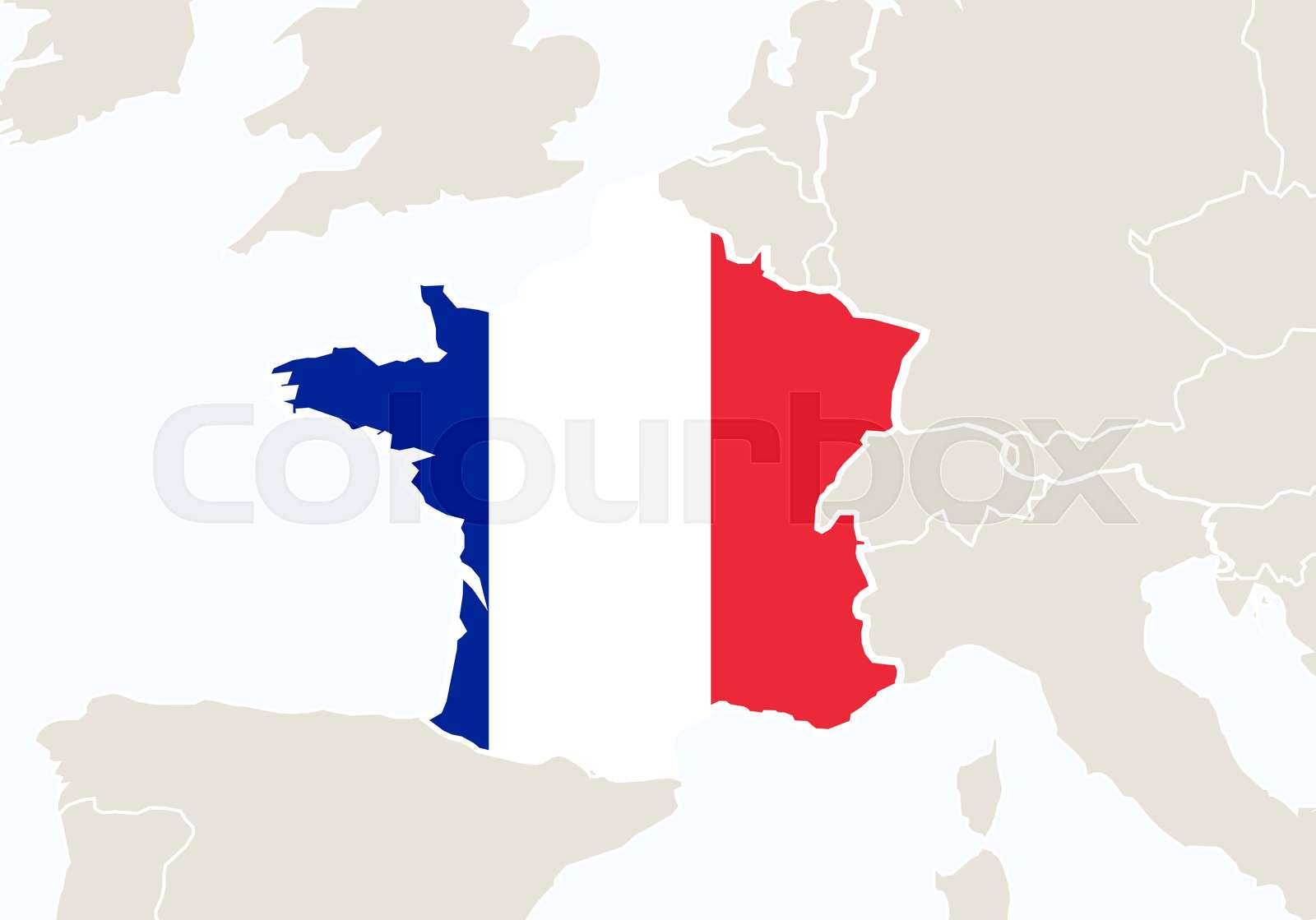 France with highlighted France map. | Stock vector | Colourbox