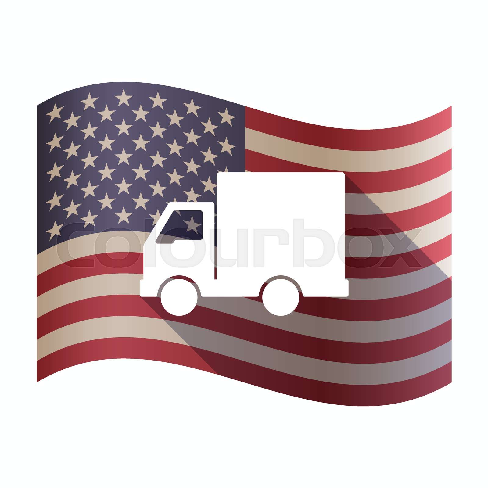 Isolated USA flag with a delivery truck | Stock vector | Colourbox