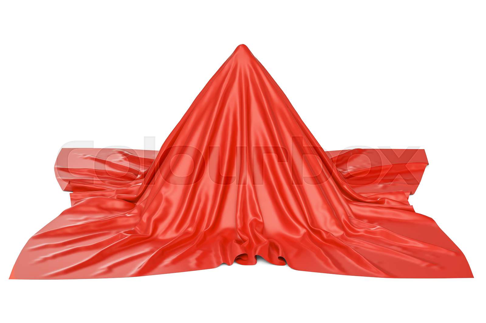 Object covered red cloth, 3D rendering | Stock image | Colourbox
