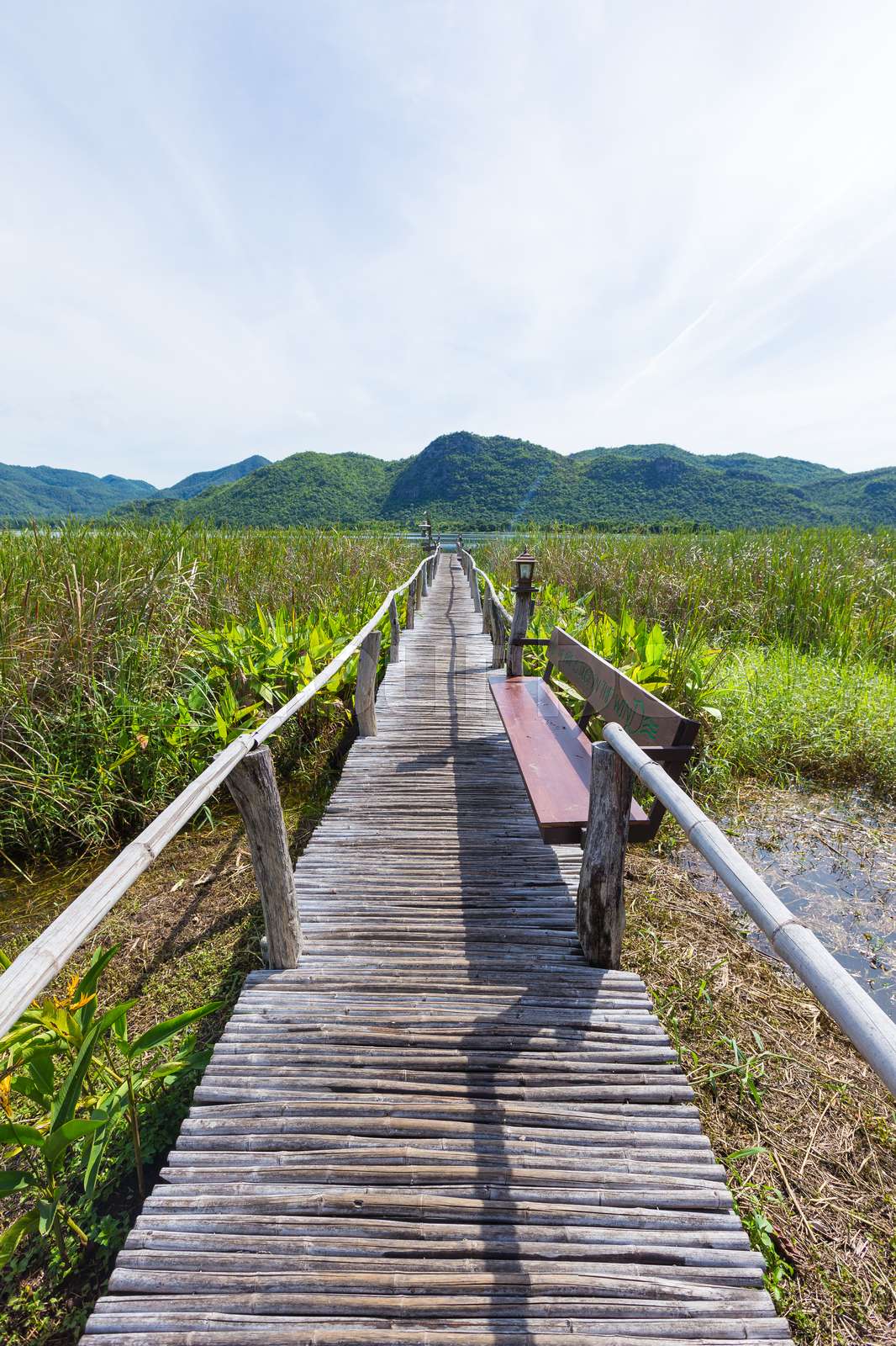 Wooden bridge and scenery | Stock image | Colourbox