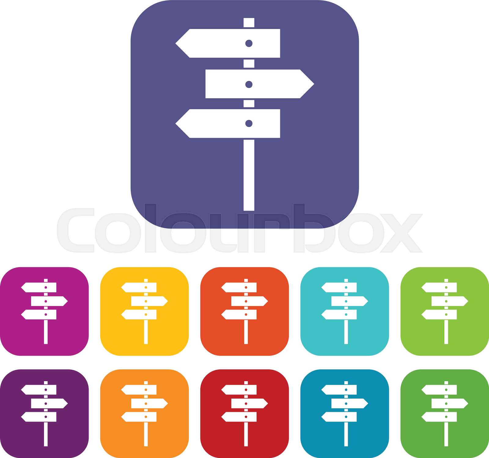 Direction signs icons set | Stock vector | Colourbox