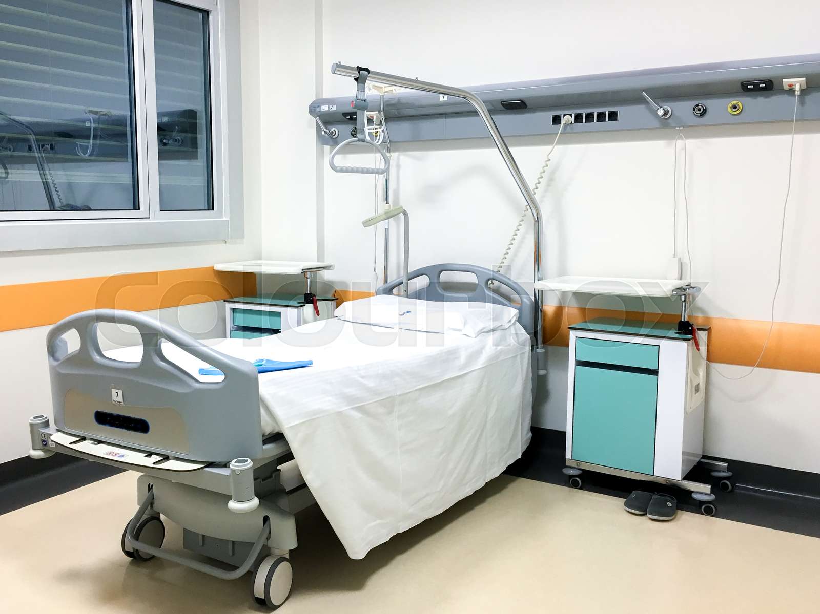 Hospital room with single bed | Stock image | Colourbox