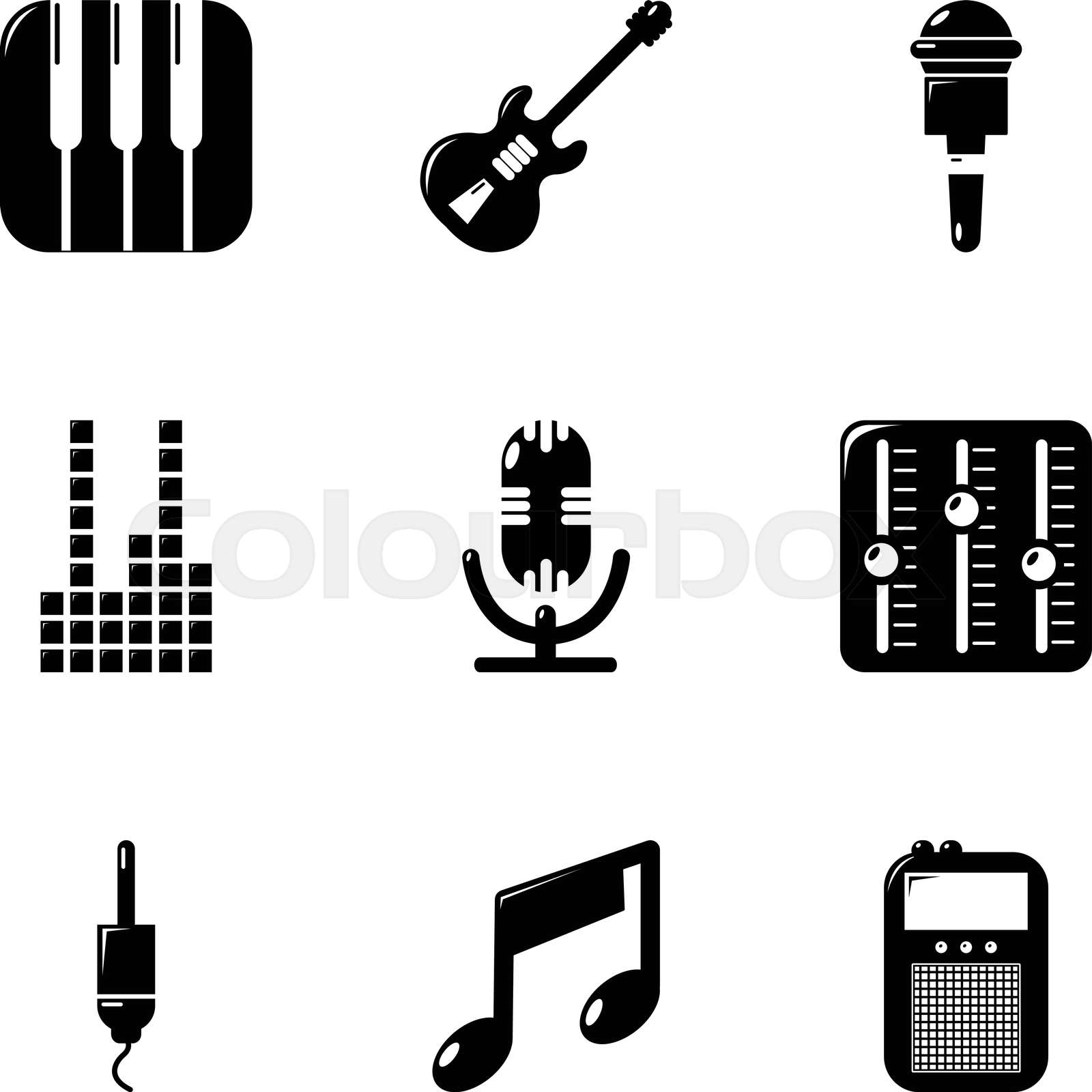 klang, verarbeitung, icons | Stock-Vektor | Colourbox