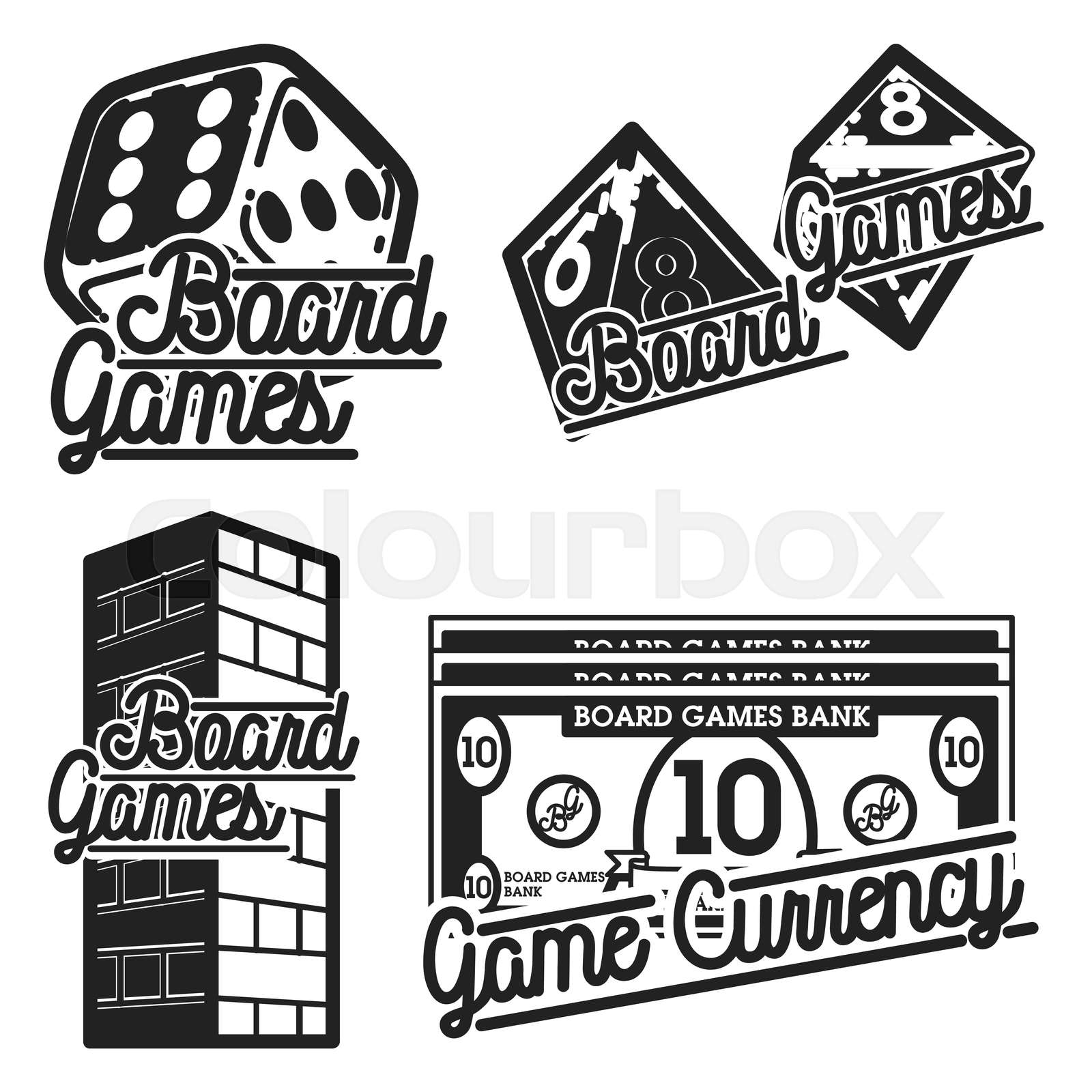 Vintage board games emblems | Stock vector | Colourbox