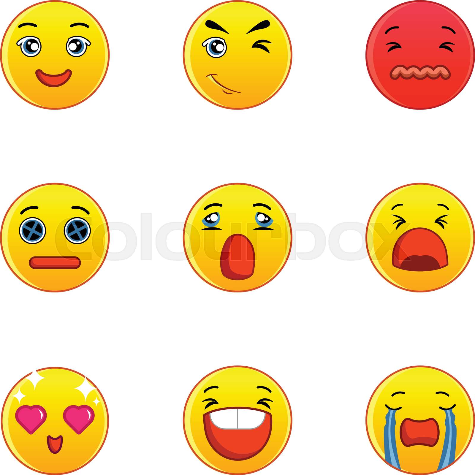 emoticon, smiley, icons | Stock-Vektor | Colourbox