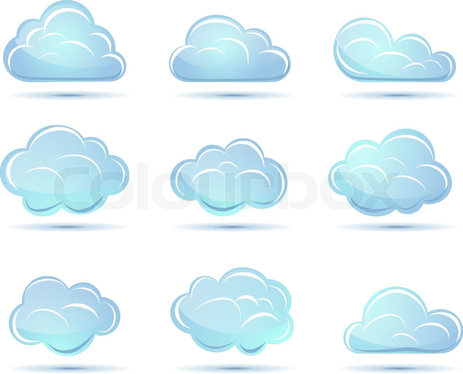 Vector Wolken Sammlung Wetter Symbole für Design | Stock-Vektor | Colourbox