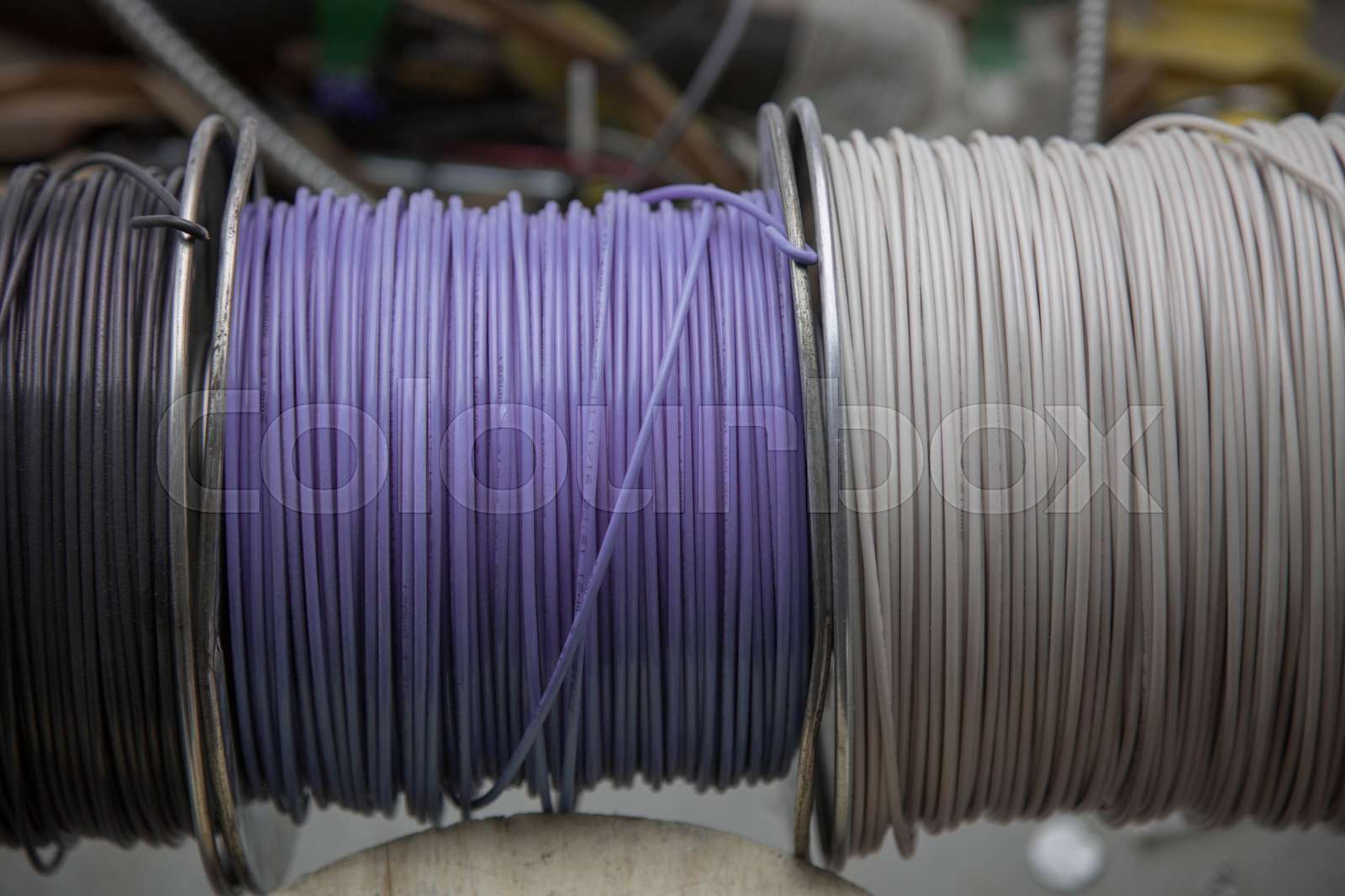 Multi colored cable coils | Stock image | Colourbox