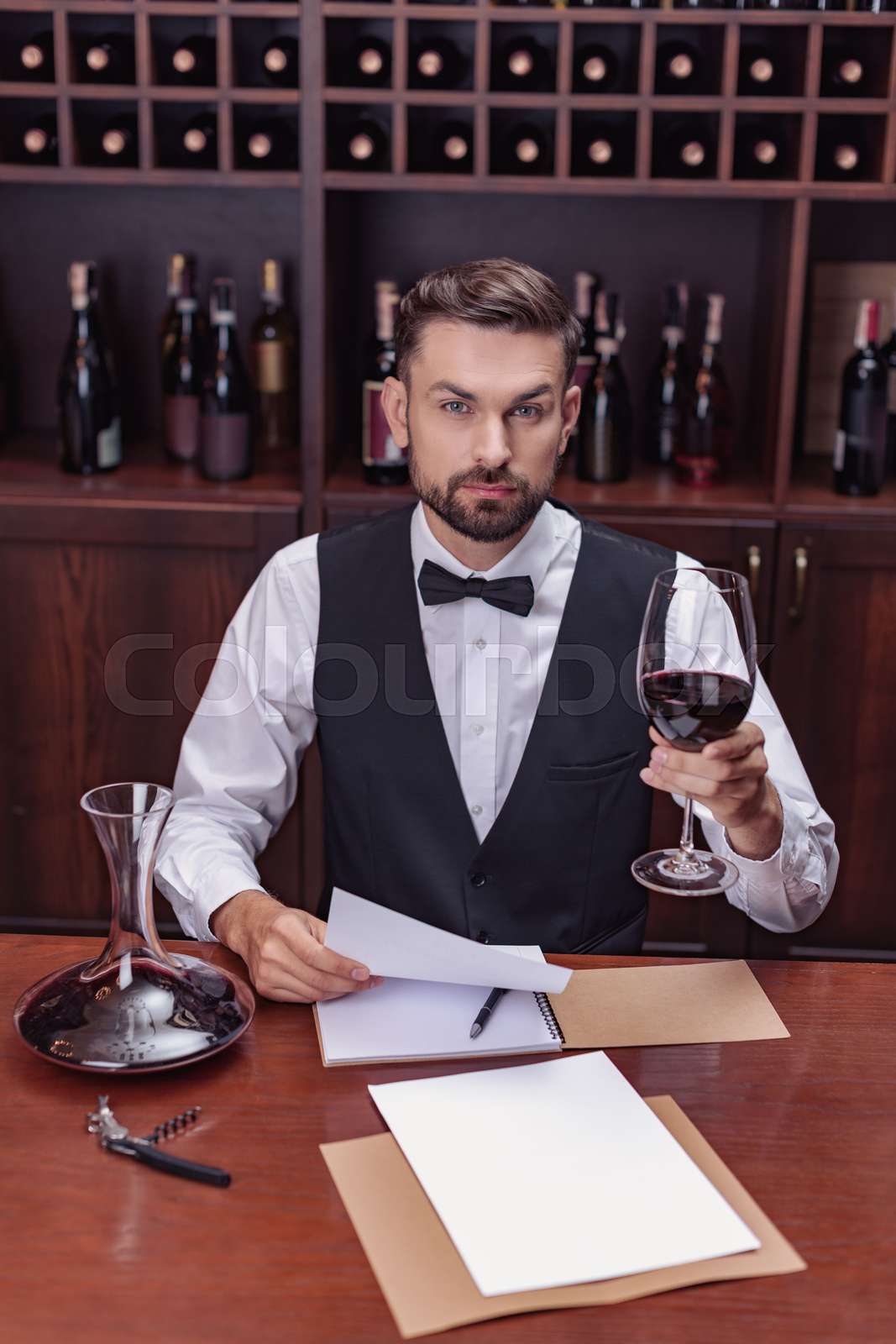 sommelier tasting wine | Stock image | Colourbox