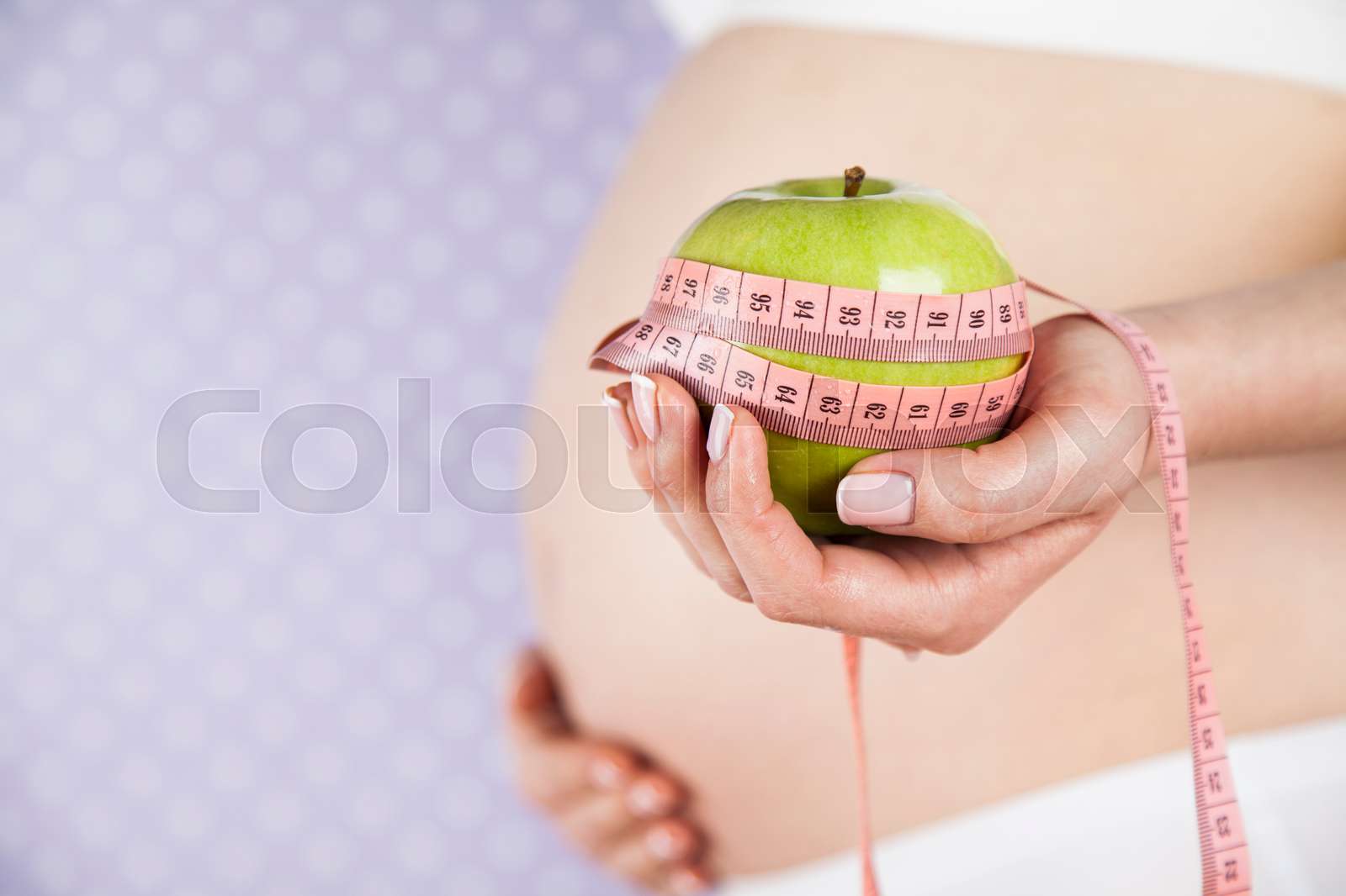 Apple, Pregnancy woman, healthy lifestyle concept | Stock image | Colourbox