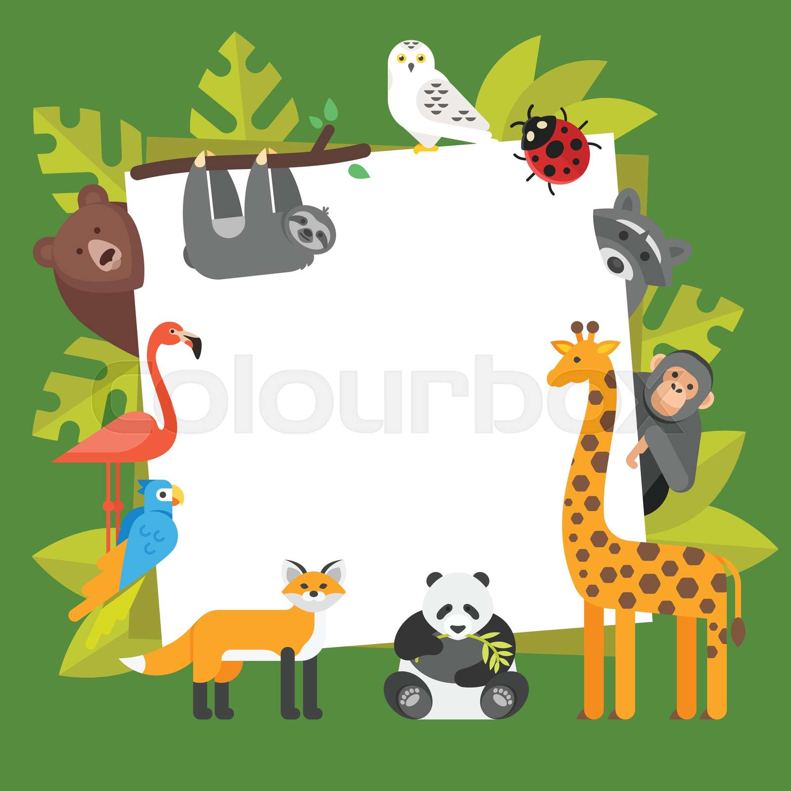 zoo animals. Template for banner | Stock vector | Colourbox