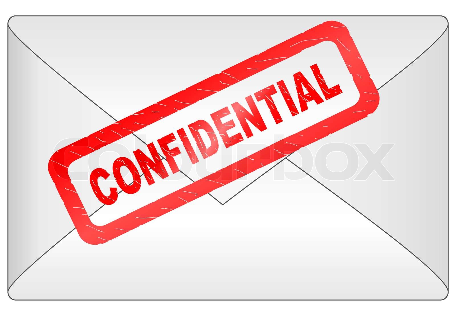 illustration of confidential letter with red stamp | Stock image ...