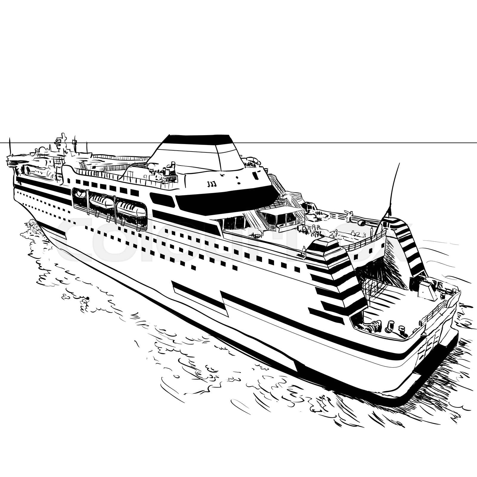 Hand drawing ferry-Vector Illustration | Stock vector | Colourbox