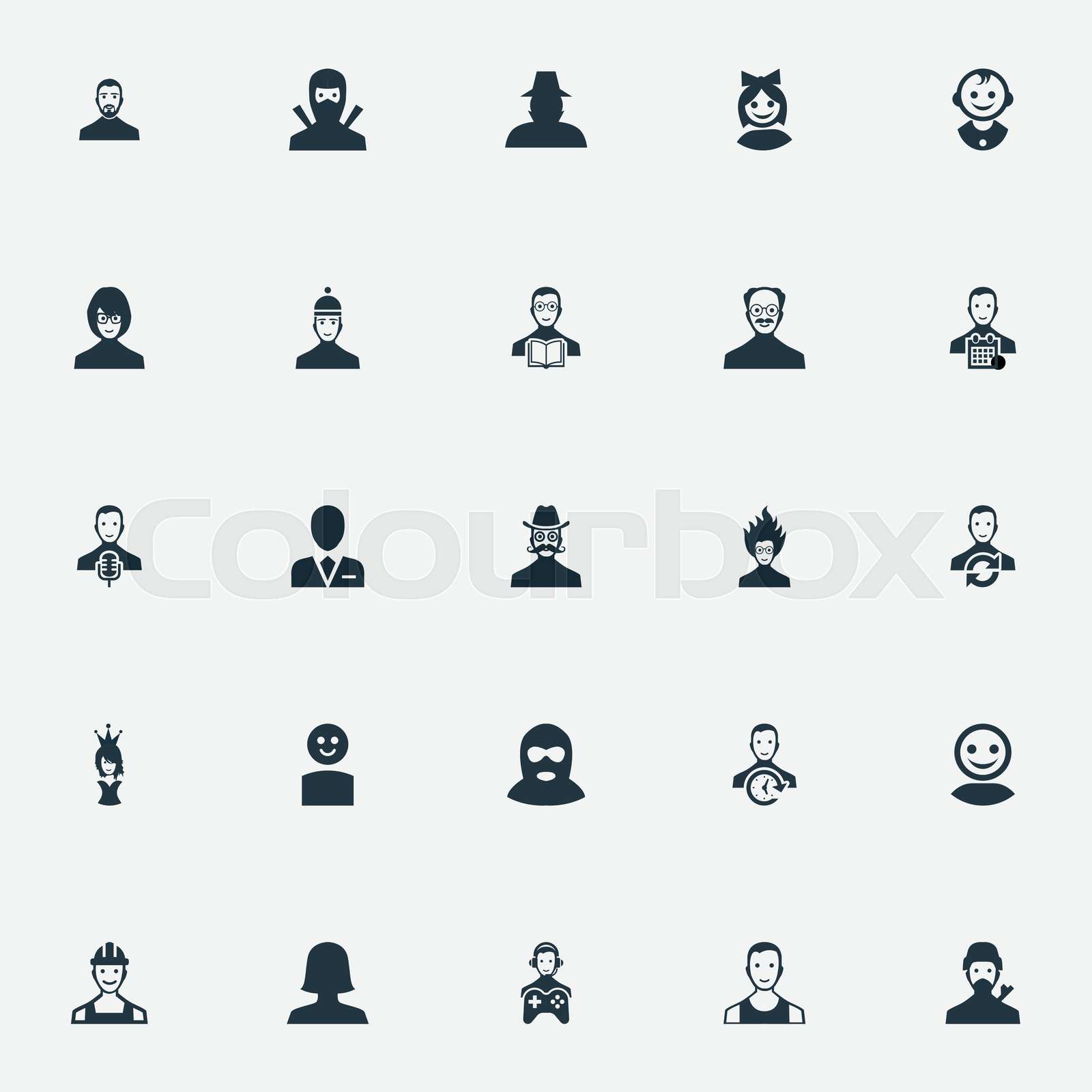 Vector Illustration Set Of Simple Avatar Icons. Elements Mysterious Man ...