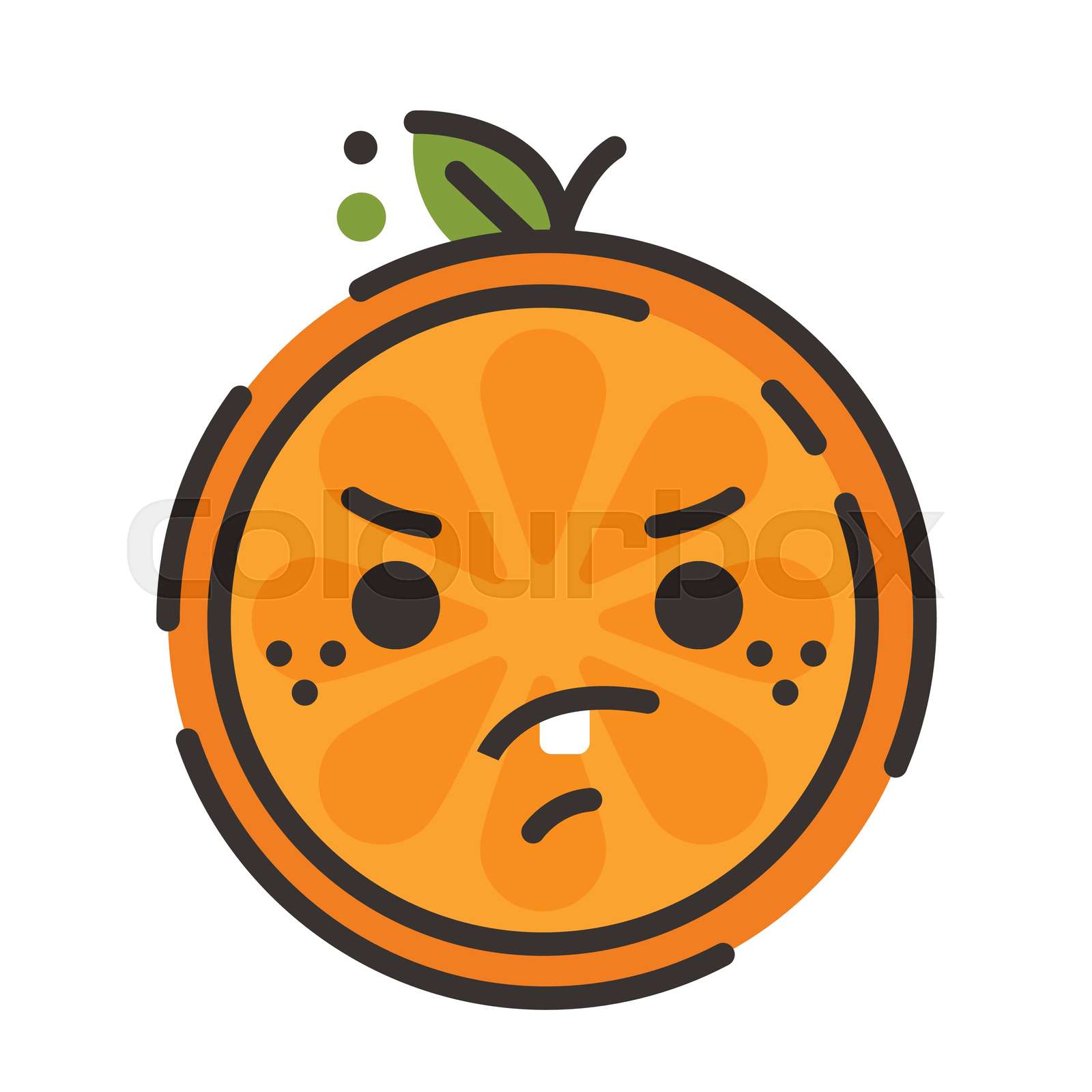 Emoji - angry orange. Isolated vector. | Stock vector | Colourbox