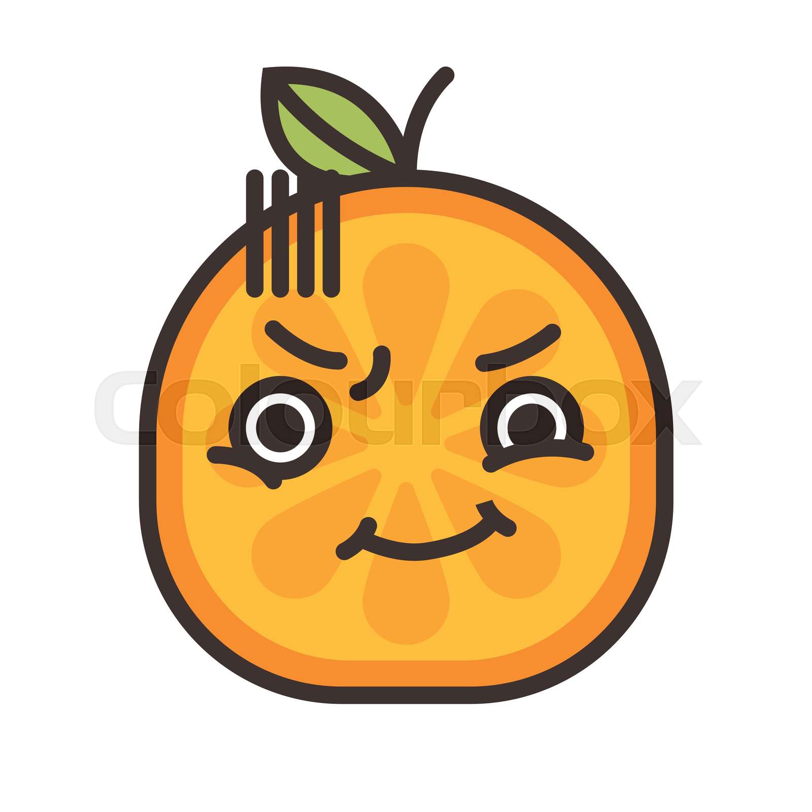 Emoji - angry orange. Isolated vector. | Stock vector | Colourbox