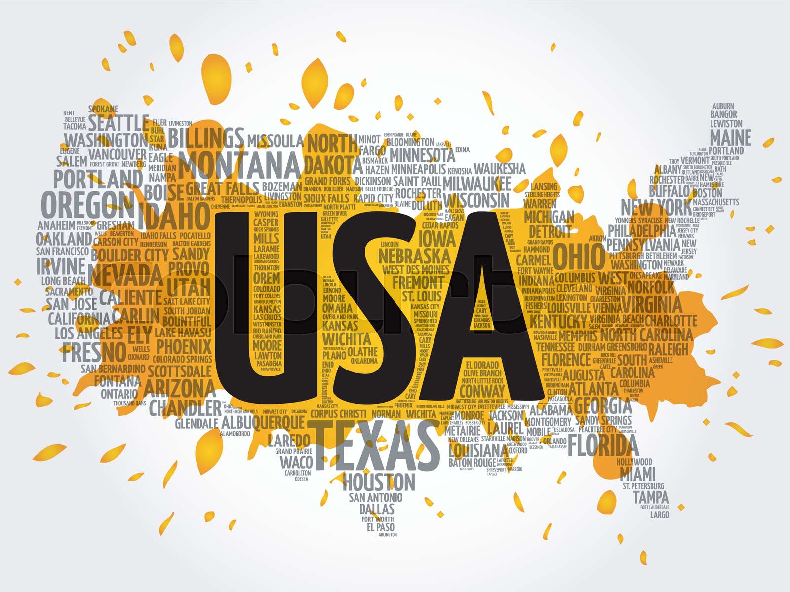 USA Map word cloud | Stock vector | Colourbox