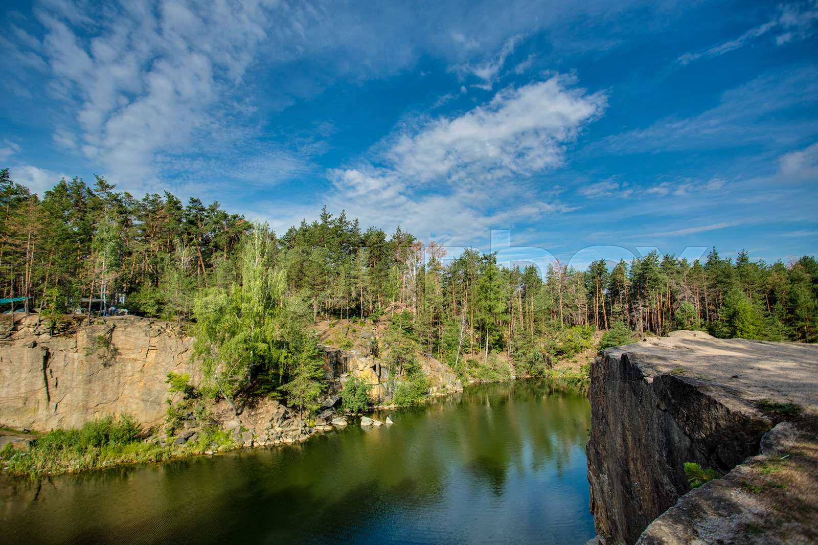 quarry swimming hole, amazing landscape. | Stock image | Colourbox