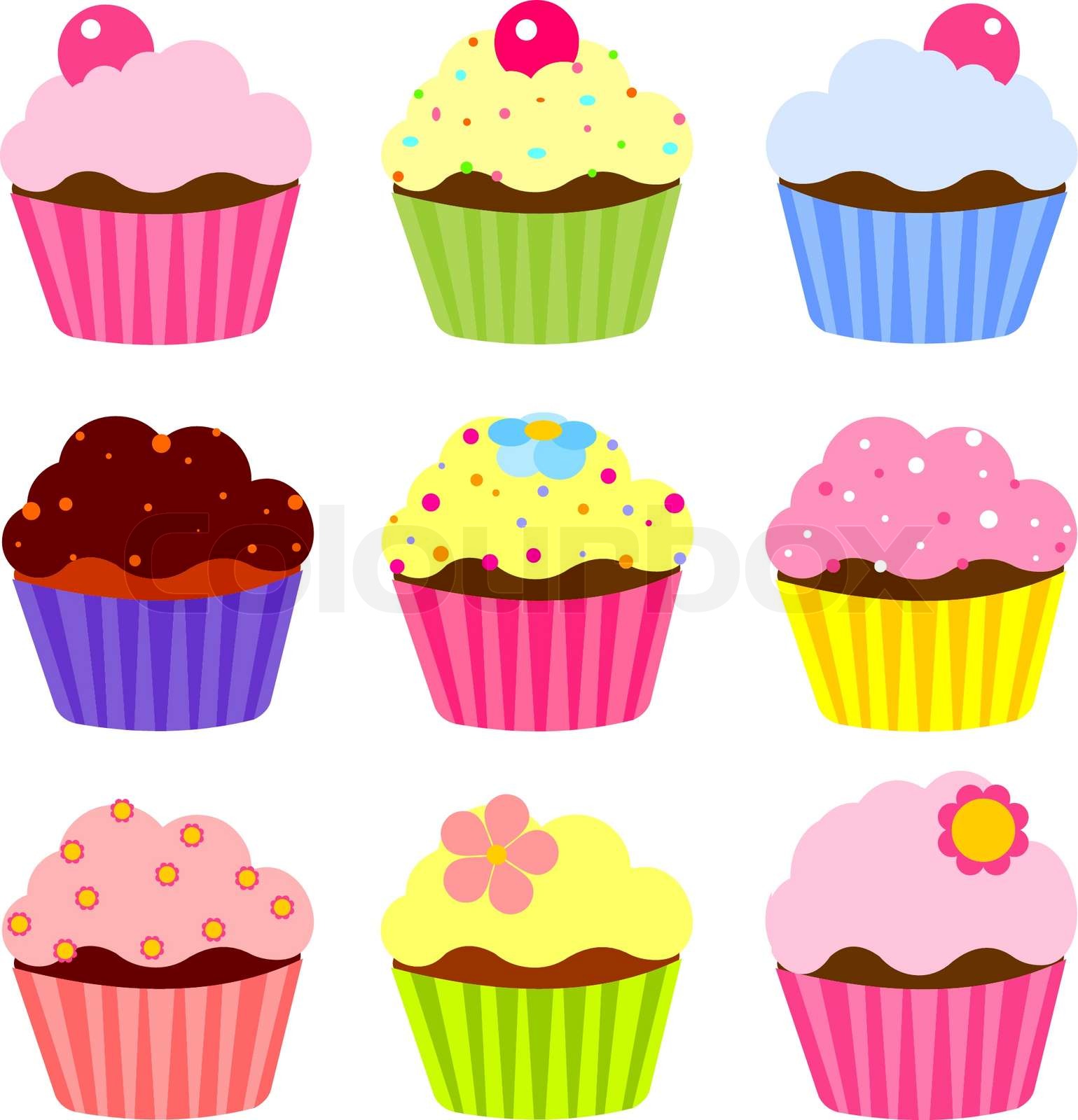 Various cupcakes | Stock vector | Colourbox