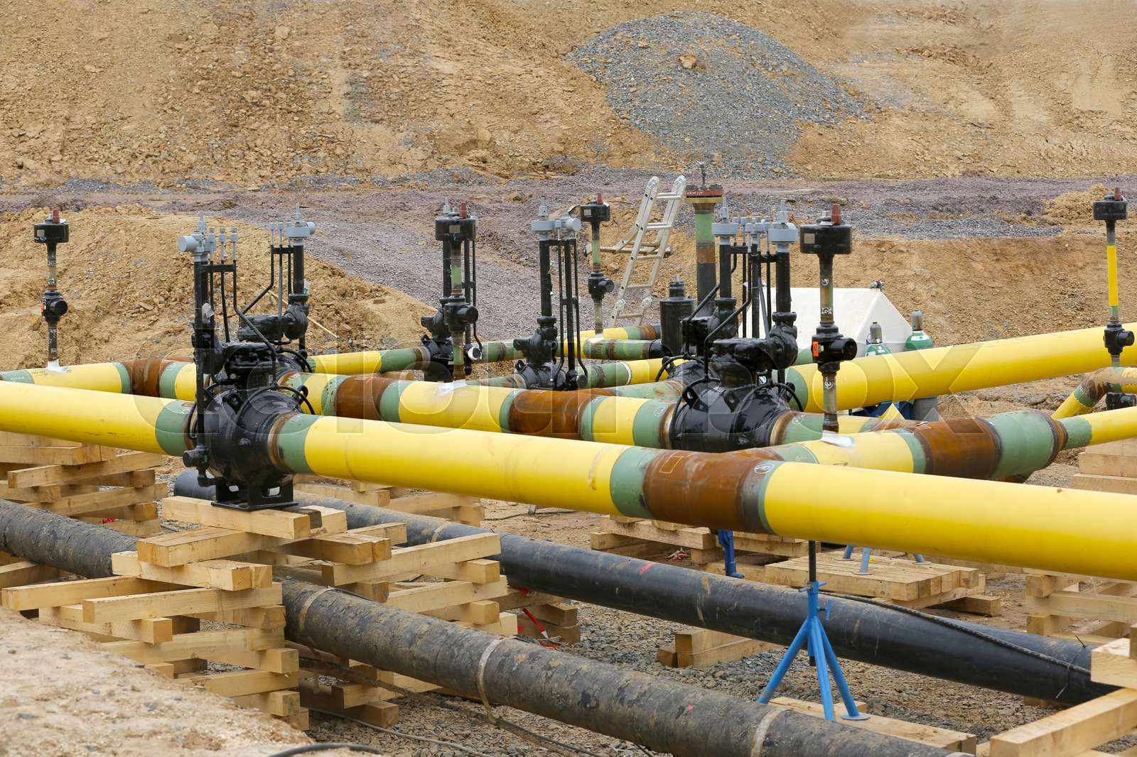 Construction work Gas pipeline | Stock image | Colourbox