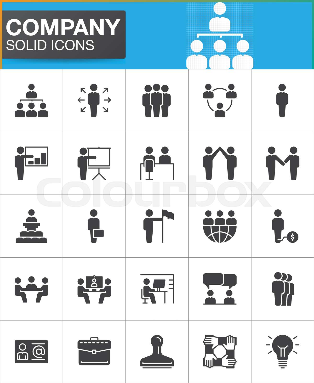 Company, Business people vector icons set | Stock vector | Colourbox