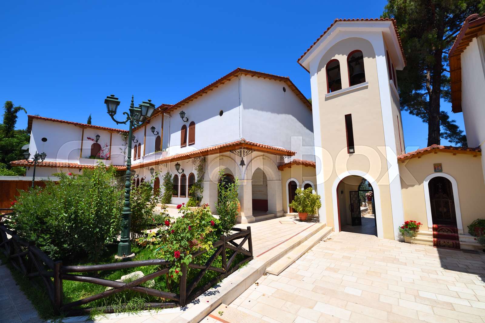 Monastery of Faneromeni on the island of Lefkada in Greece | Stock ...