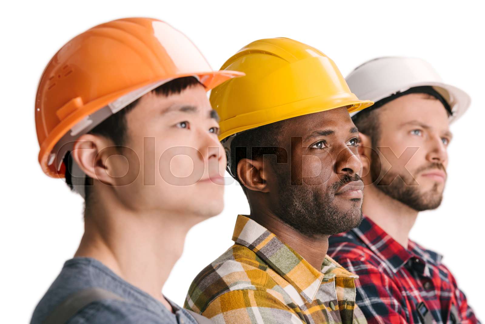 group of multiethnic construction workers | Stock image | Colourbox