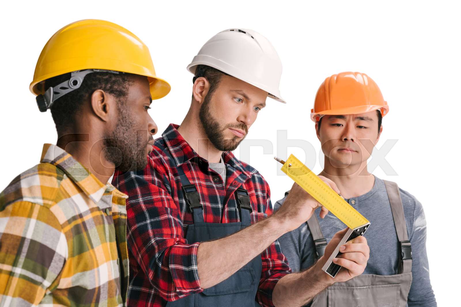 group of multiethnic construction workers | Stock image | Colourbox