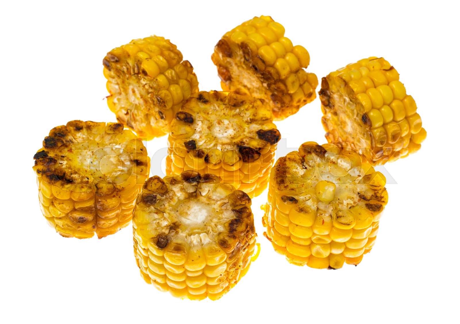 Fried corn cob, cut into pieces | Stock image | Colourbox