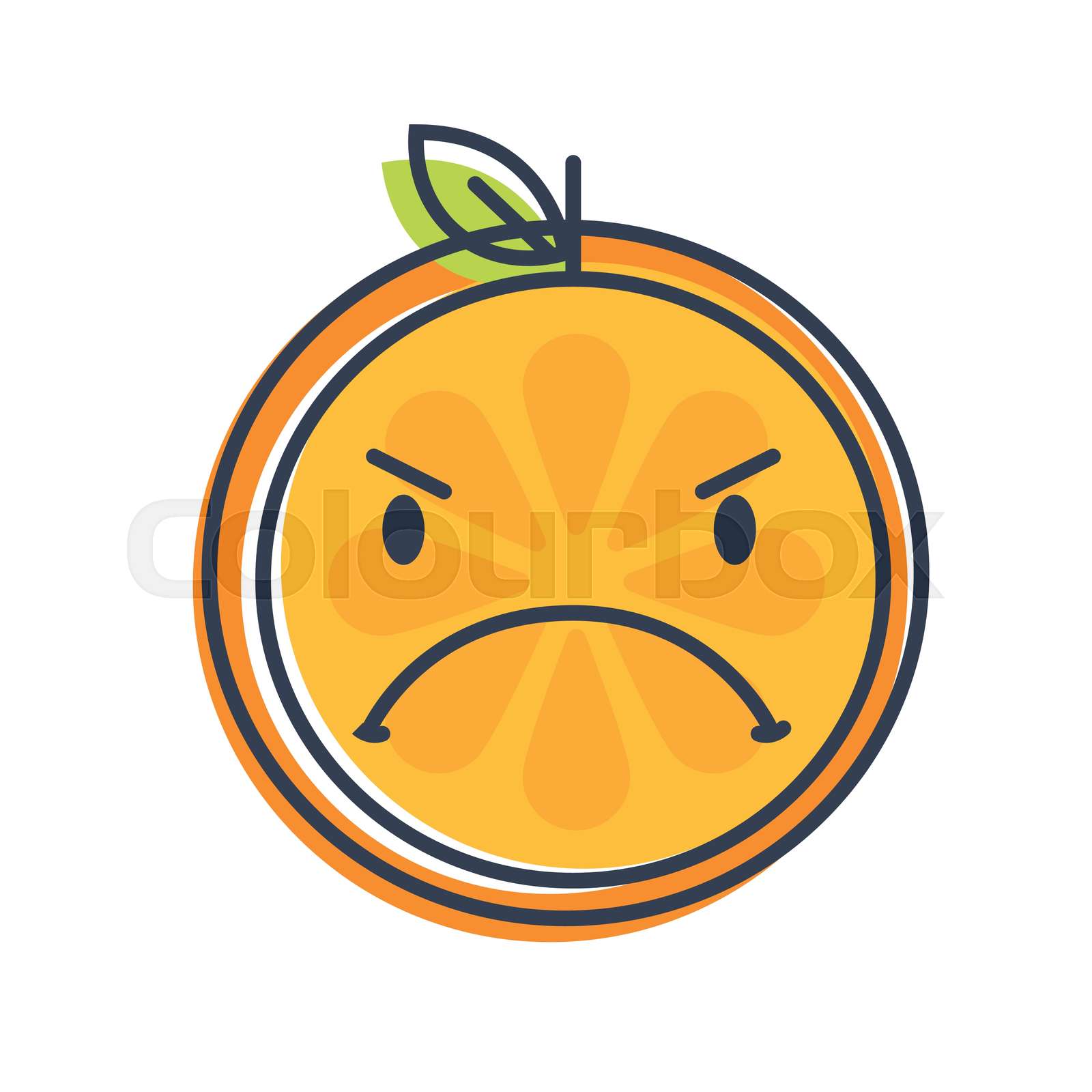 Emoji - angry orange. Isolated vector. | Stock vector | Colourbox