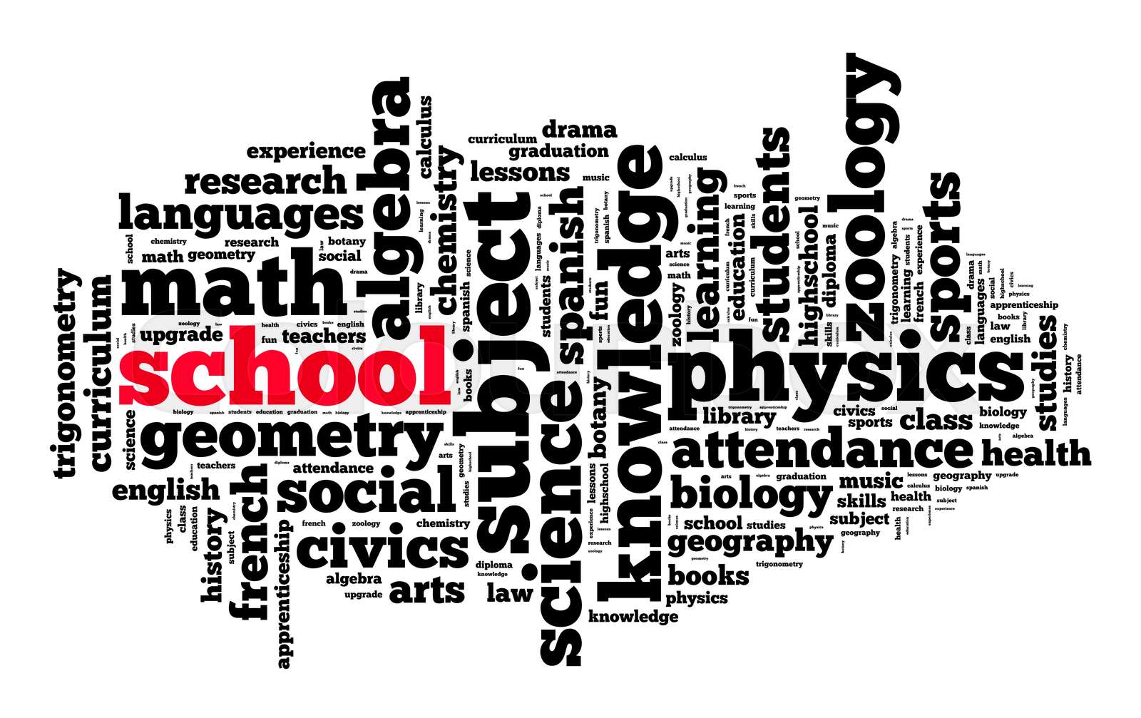 School word cloud | Stock image | Colourbox