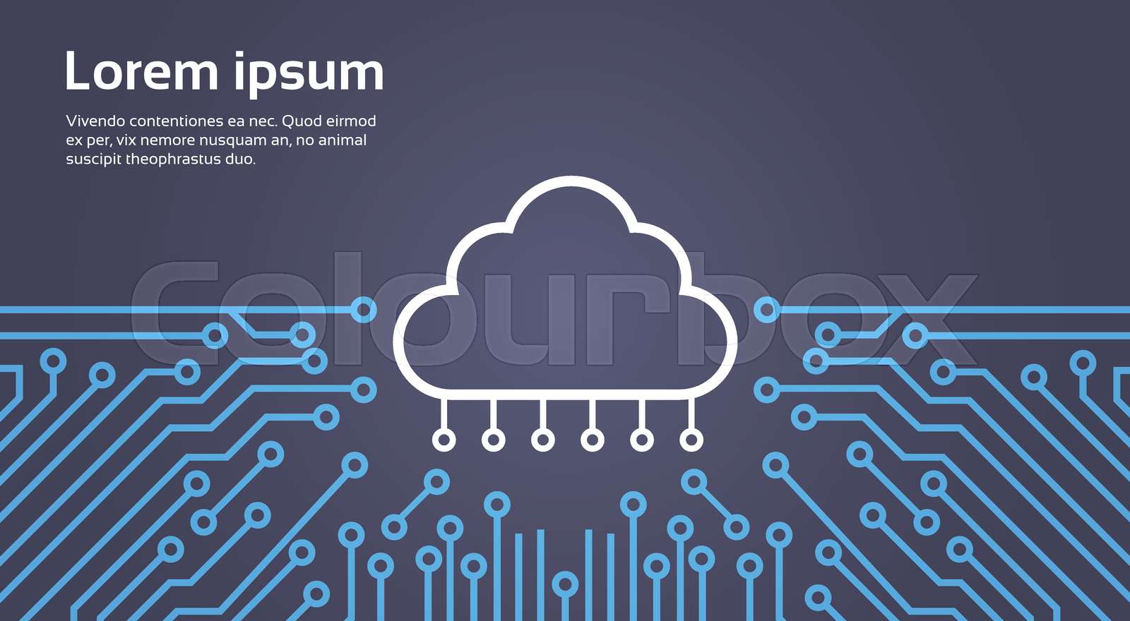 Cloud Database Over Computer Chip Moterboard Background Data Center ...