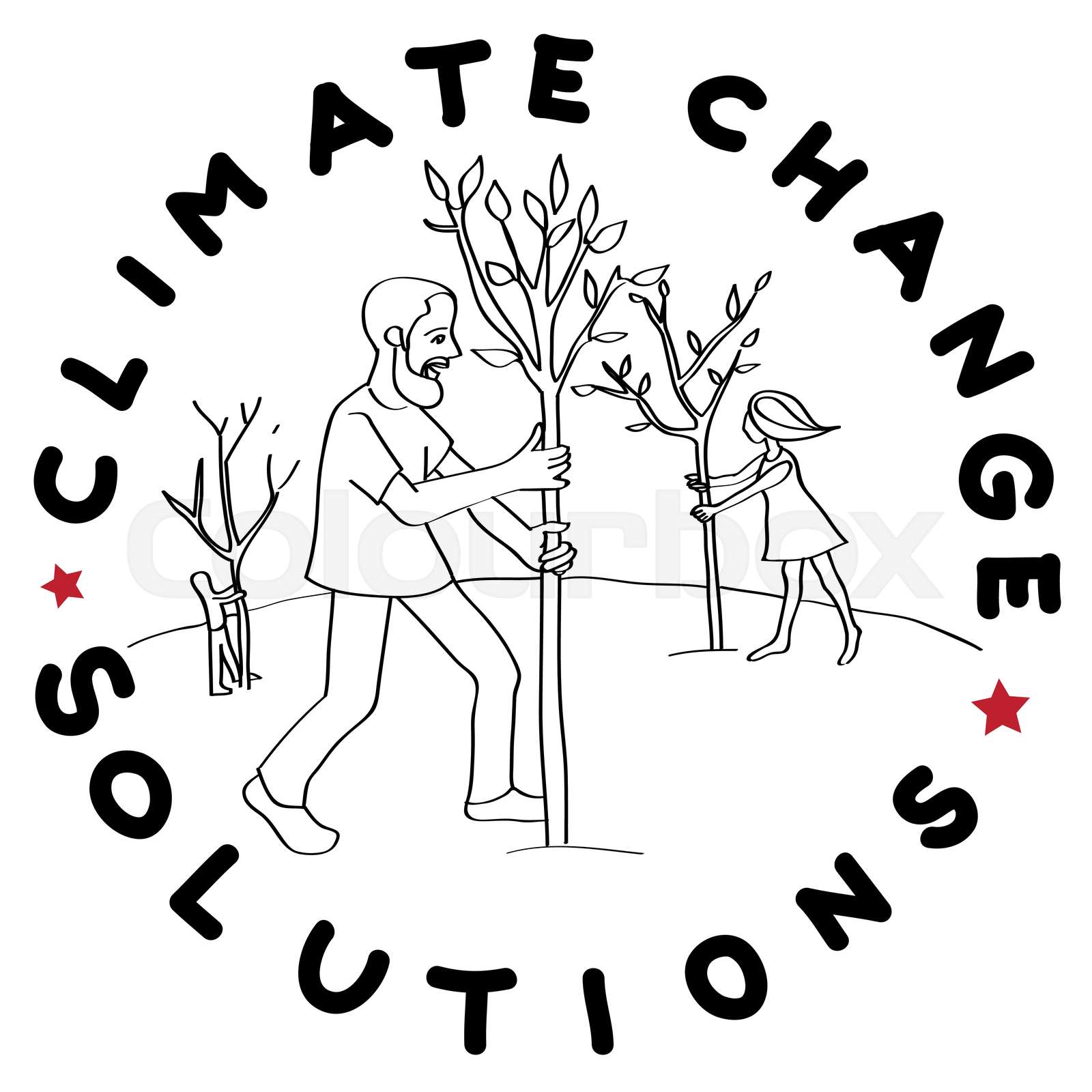 climate change trees | Stock vector | Colourbox