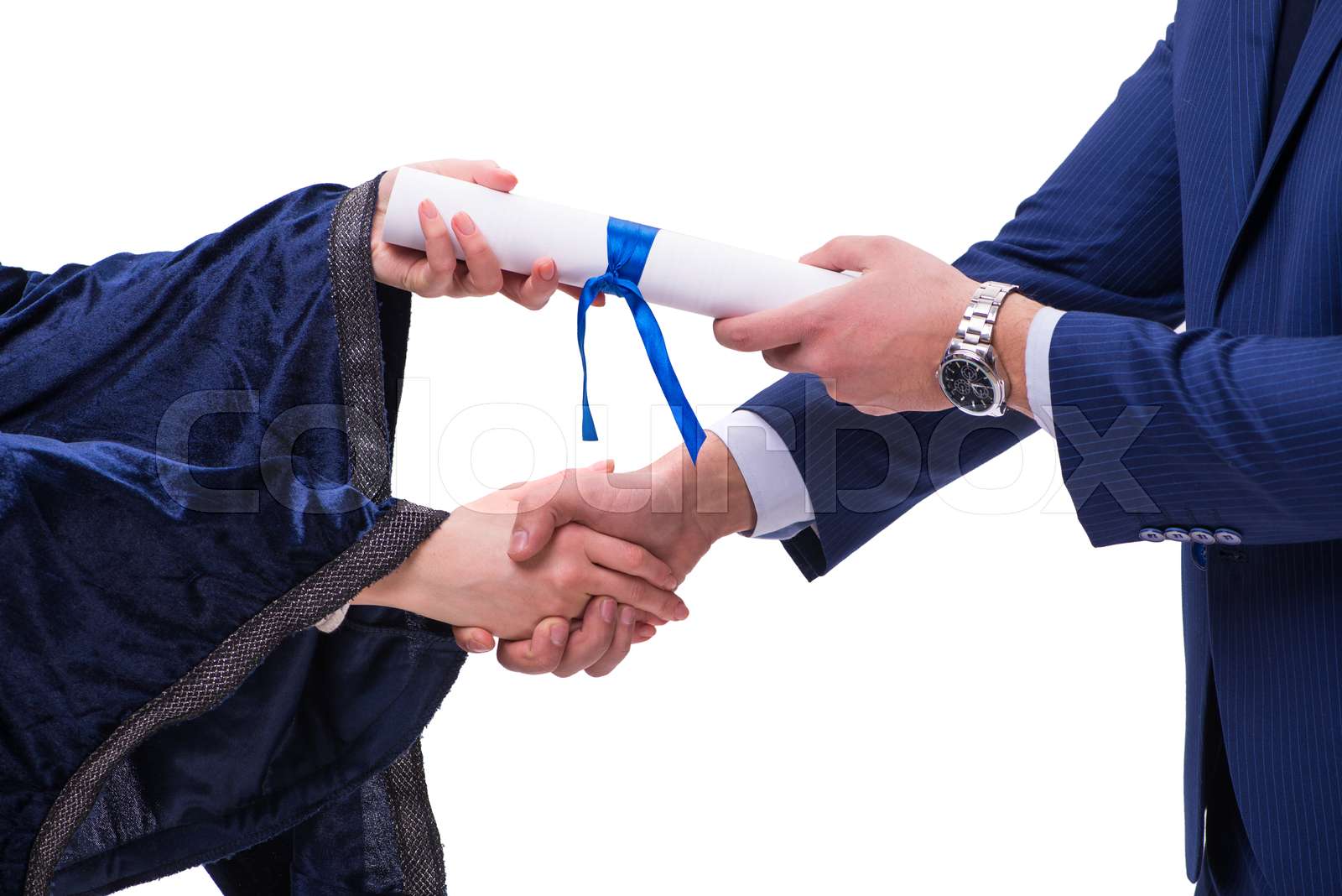 Student receiving diploma after graduation | Stock image | Colourbox