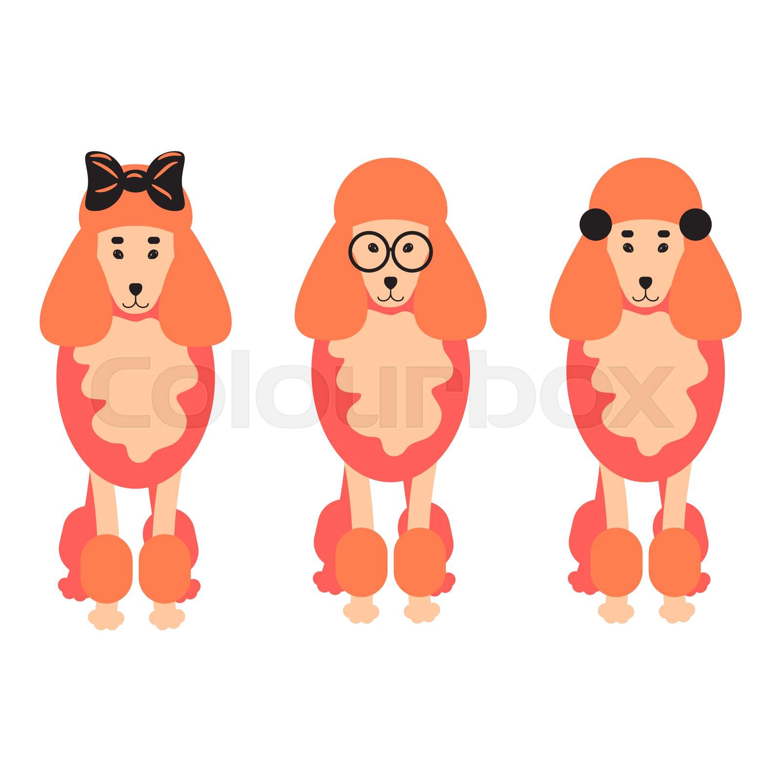 pudel, cartoon, niedlich | Stock-Vektor | Colourbox