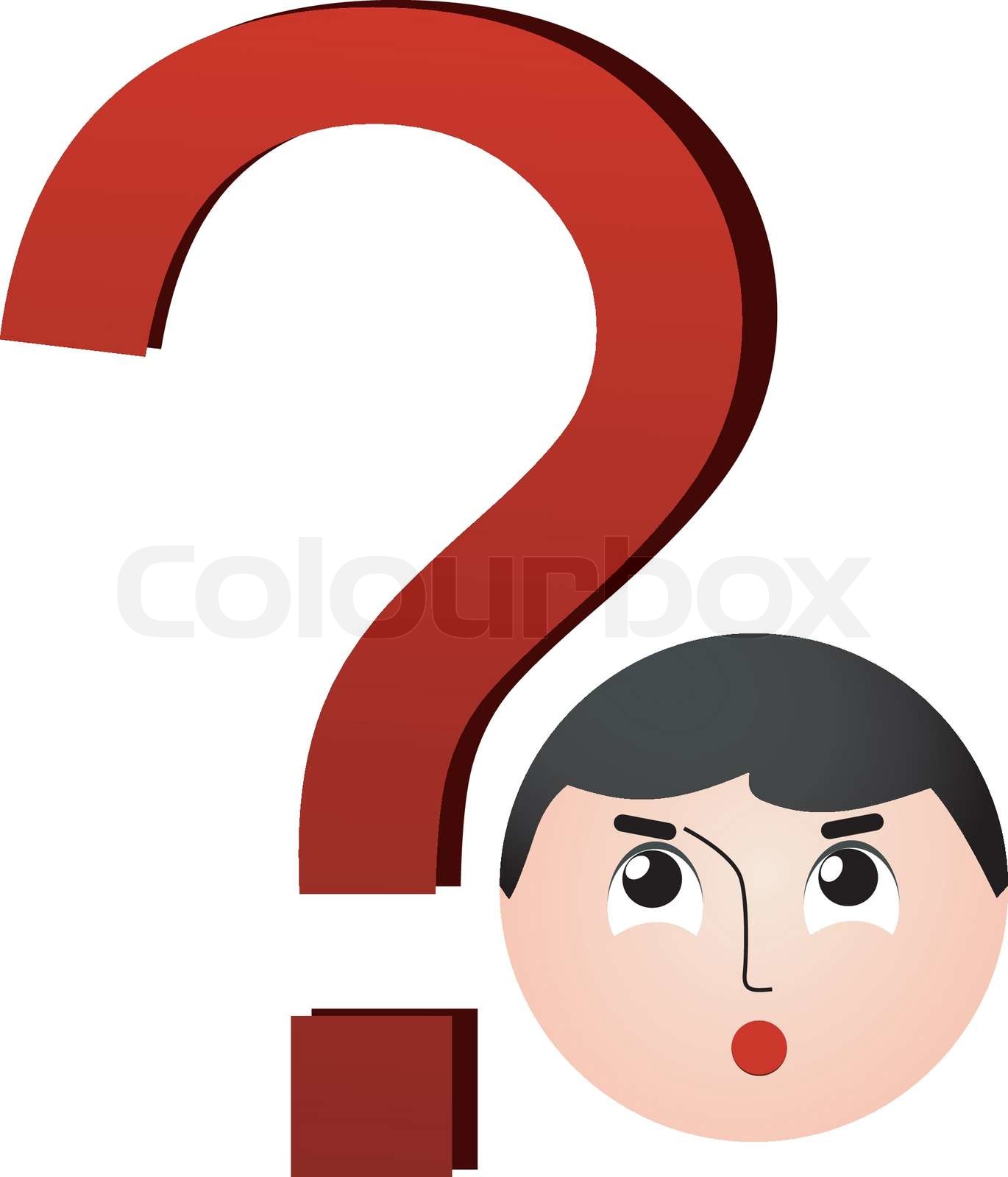 Question mark with the image of the boy's face | Stock vector | Colourbox