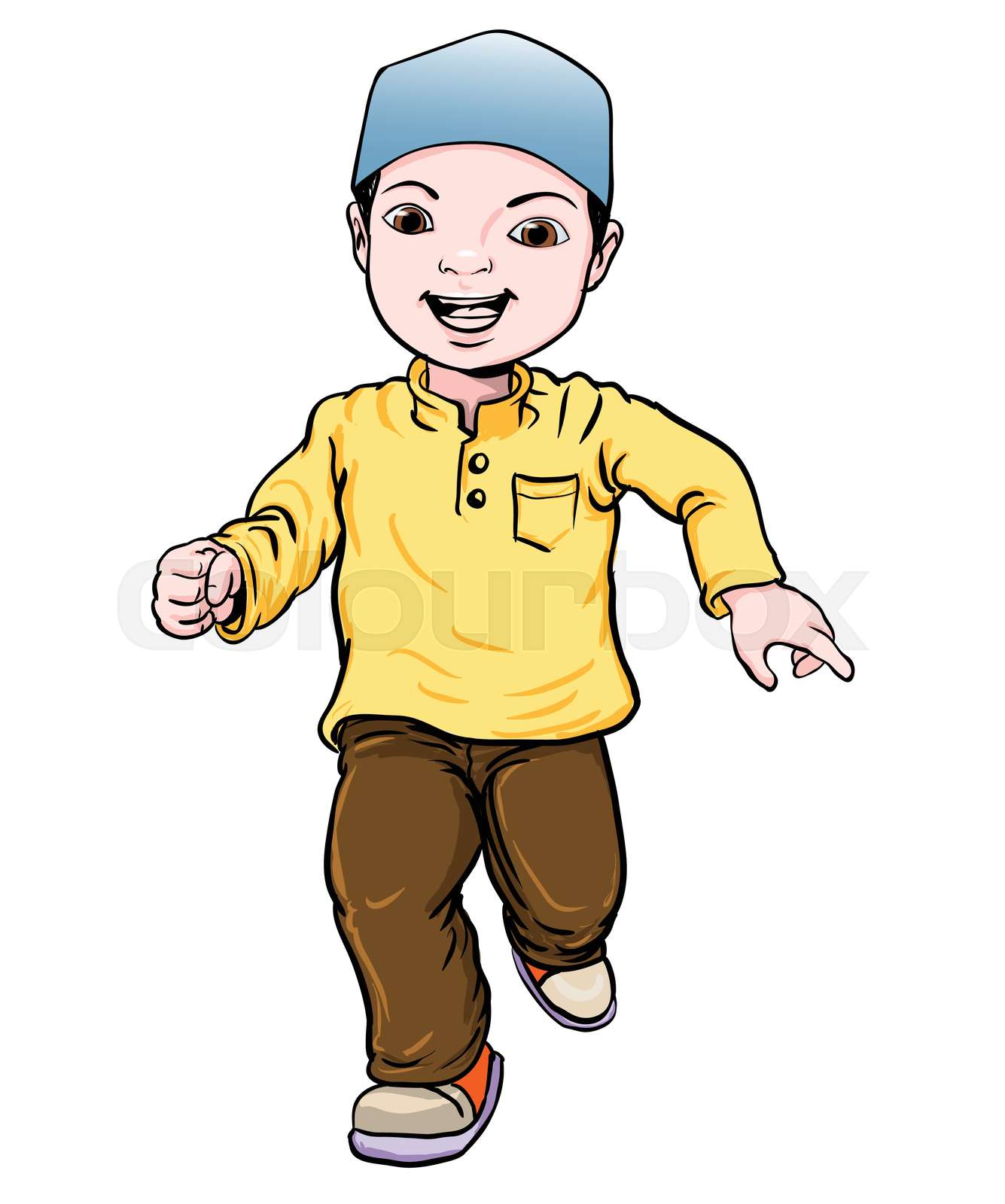 Cartoon of Muslim Boy make running -Vector Illustration | Stock vector ...