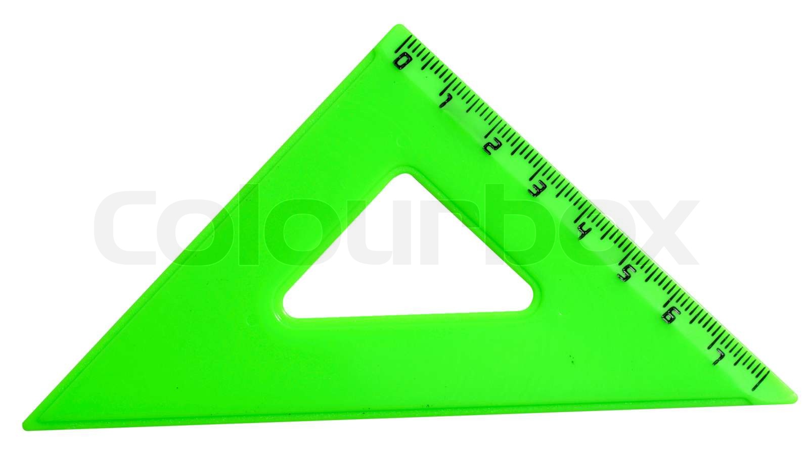 triangle plastic ruler isolated on white | Stock image | Colourbox