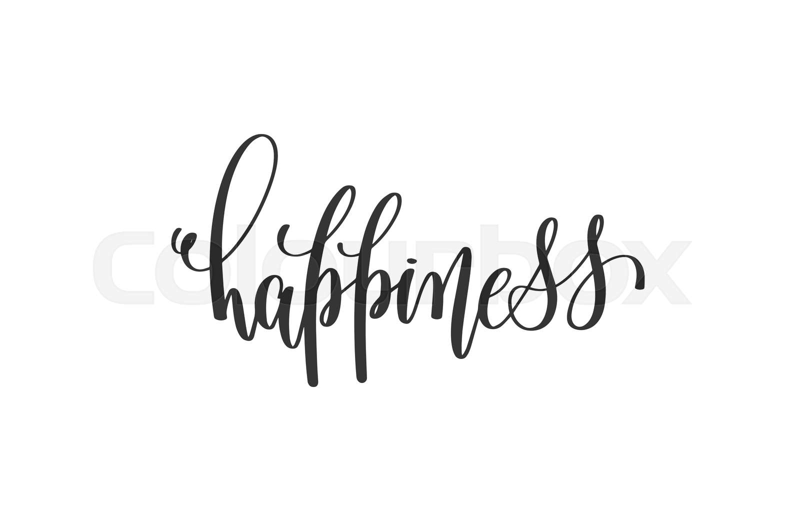 happiness - hand written lettering | Stock vector | Colourbox