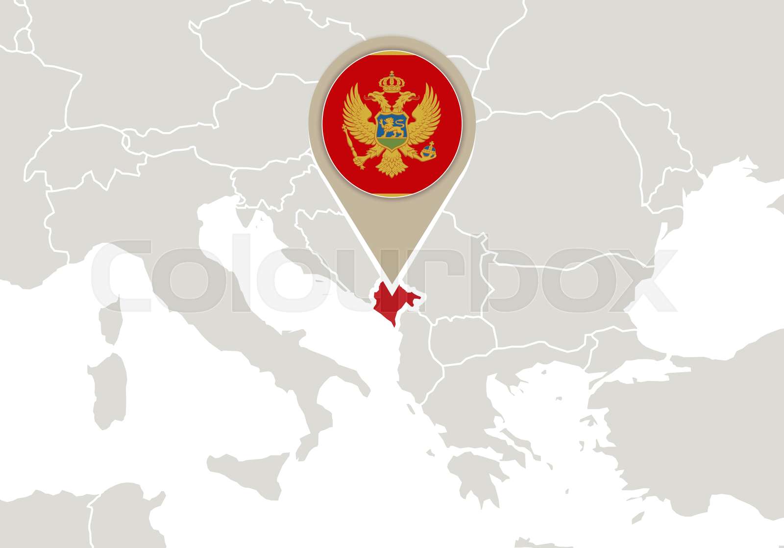 Montenegro Flag Map