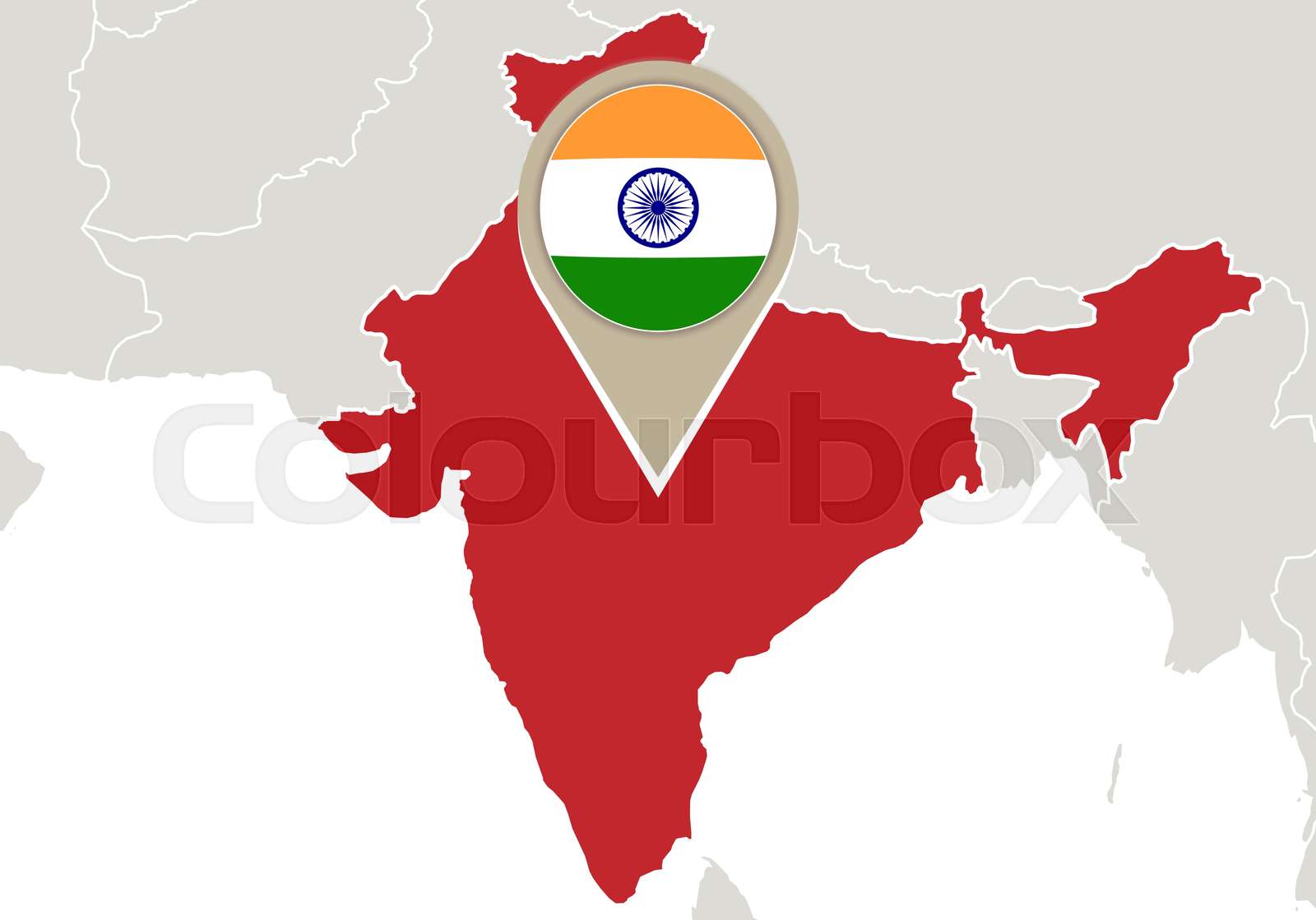 India on World map | Stock vector | Colourbox