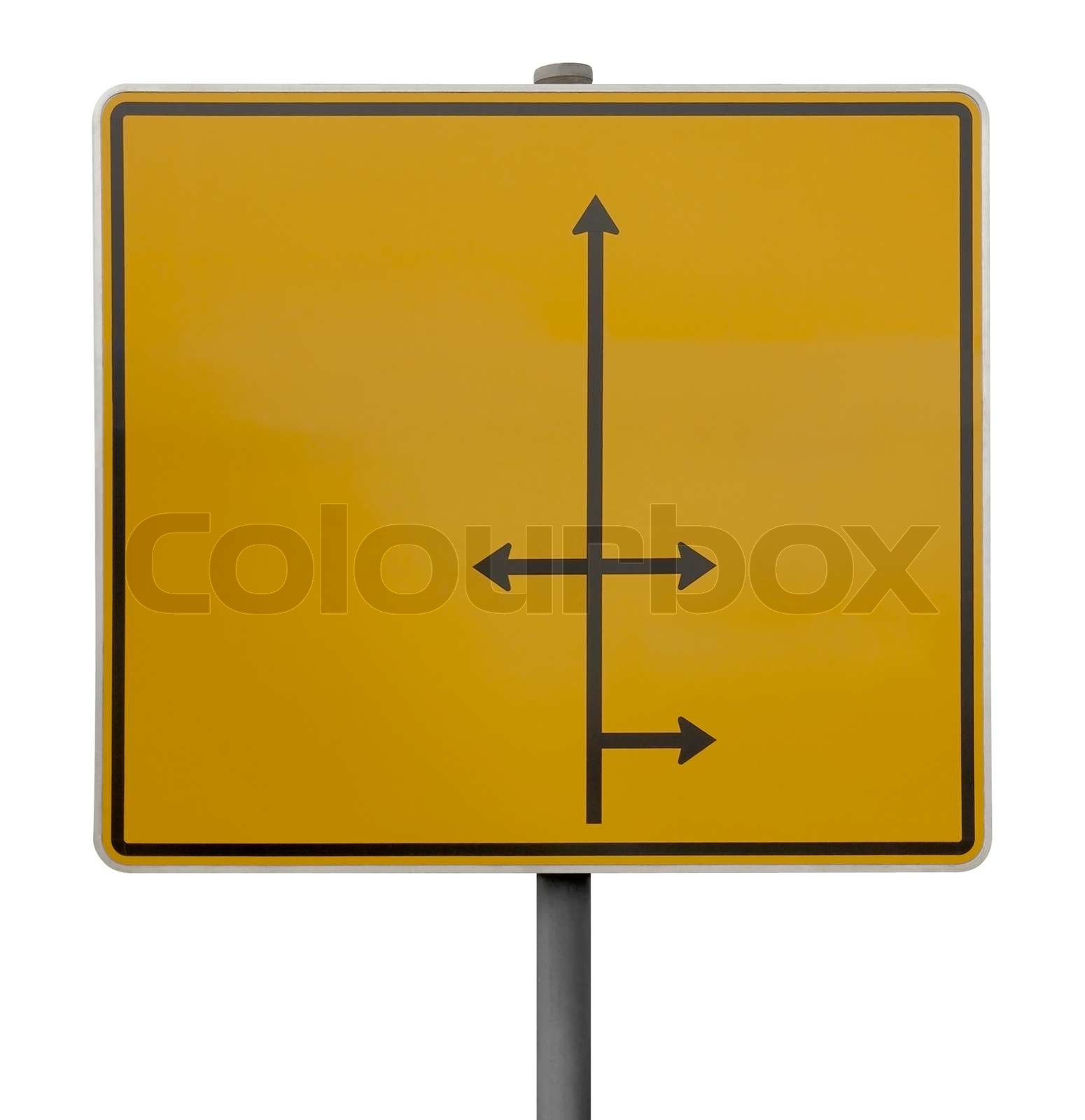 yellow direction sign | Stock image | Colourbox