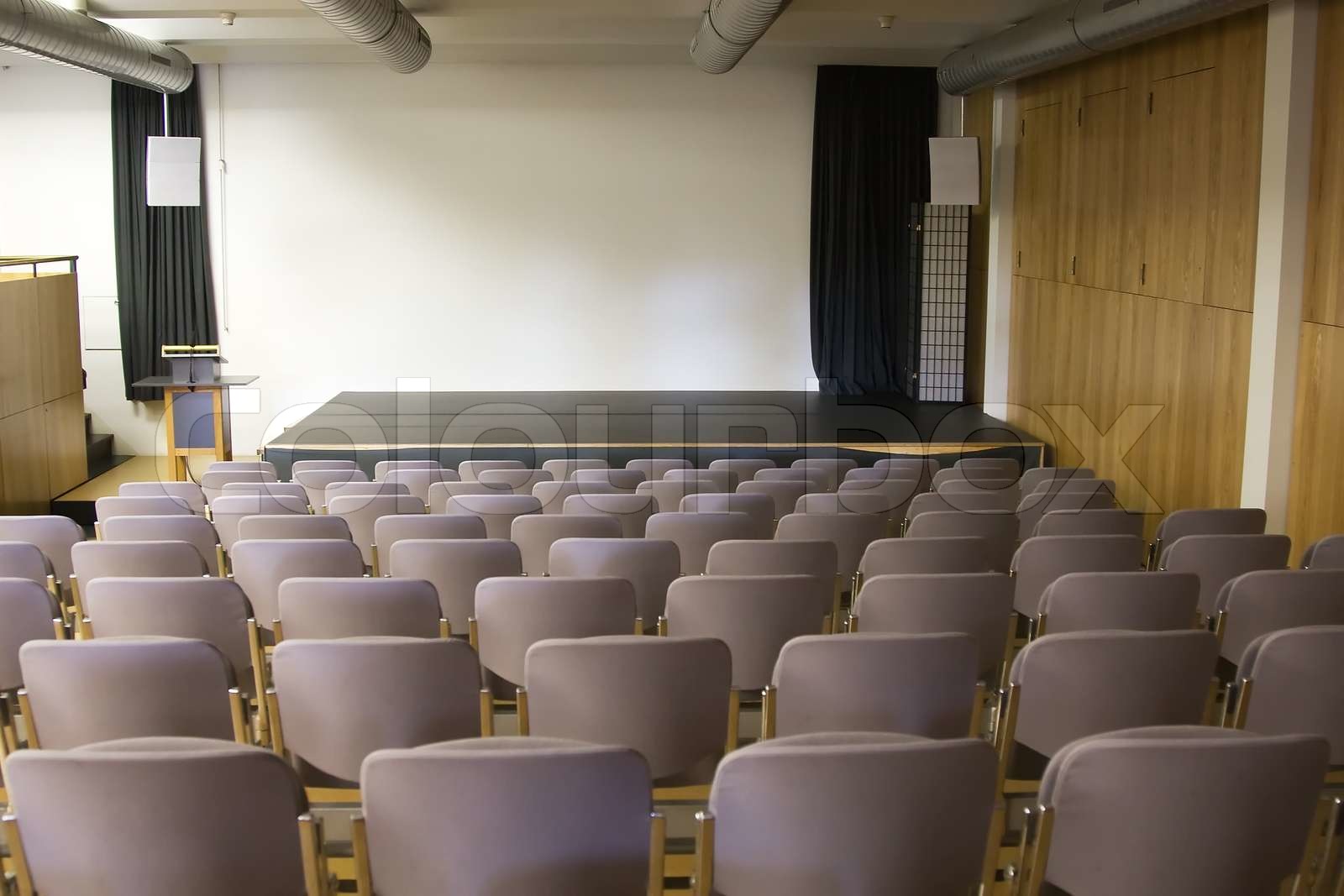 Small auditorium with movie screen | Stock image | Colourbox