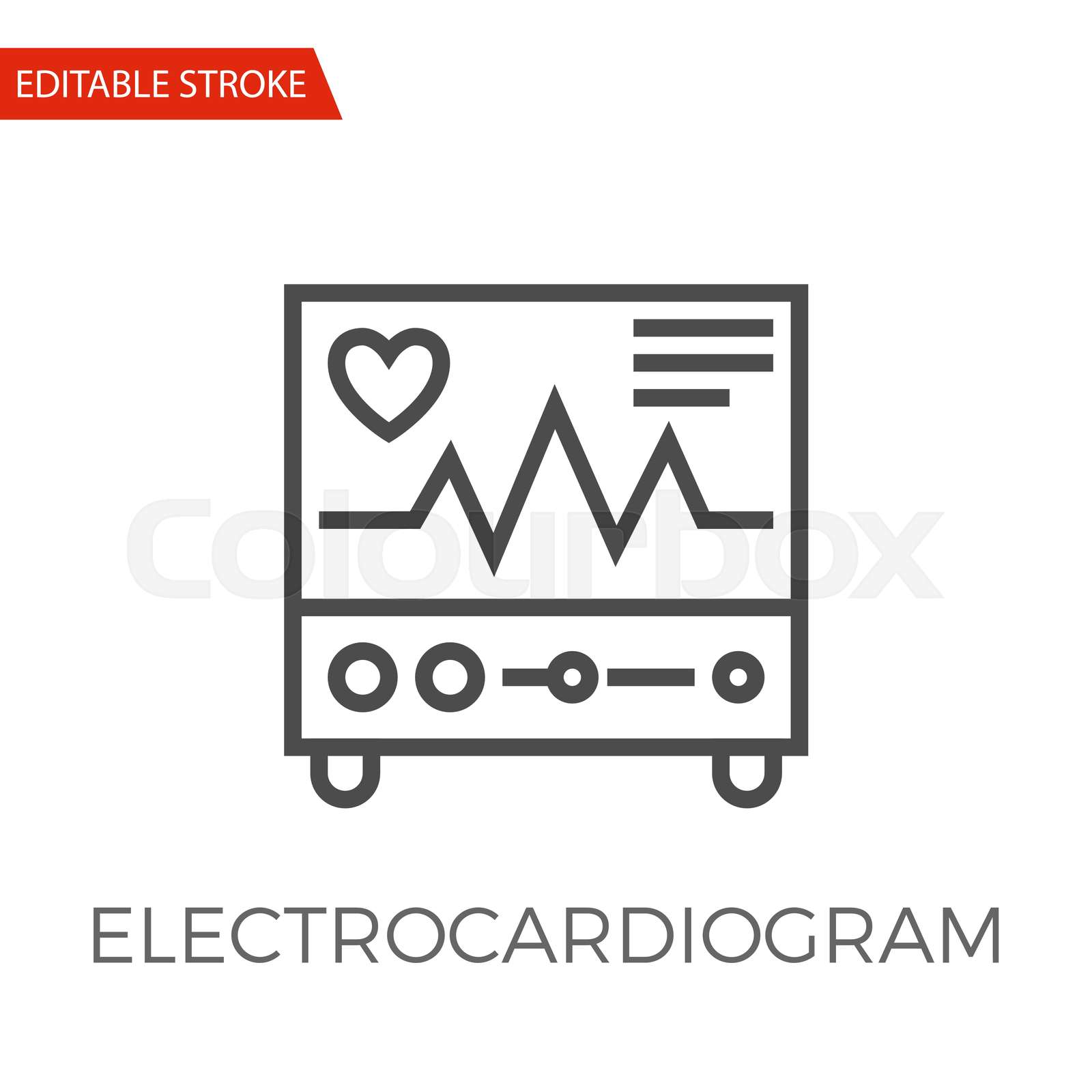 Electrocardiogram Vector Icon | Stock vector | Colourbox