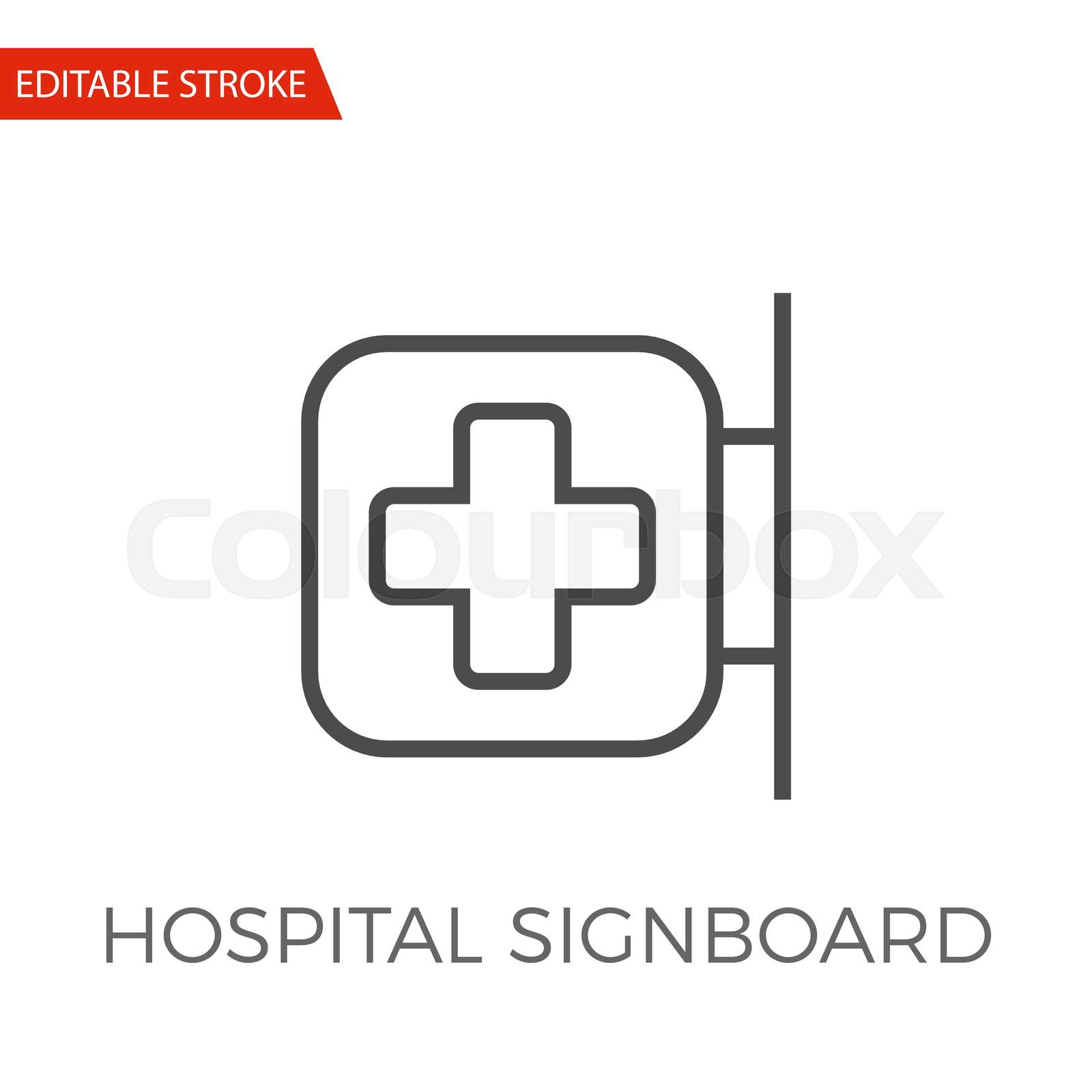Hospital Signboard Vector Icon | Stock vector | Colourbox
