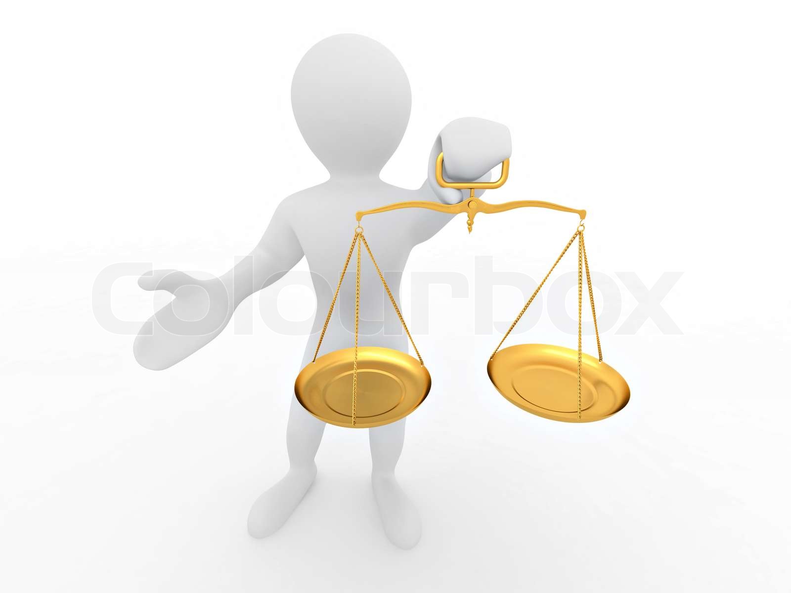 Mand med skala symbol på retfærdighed | Stock foto | Colourbox