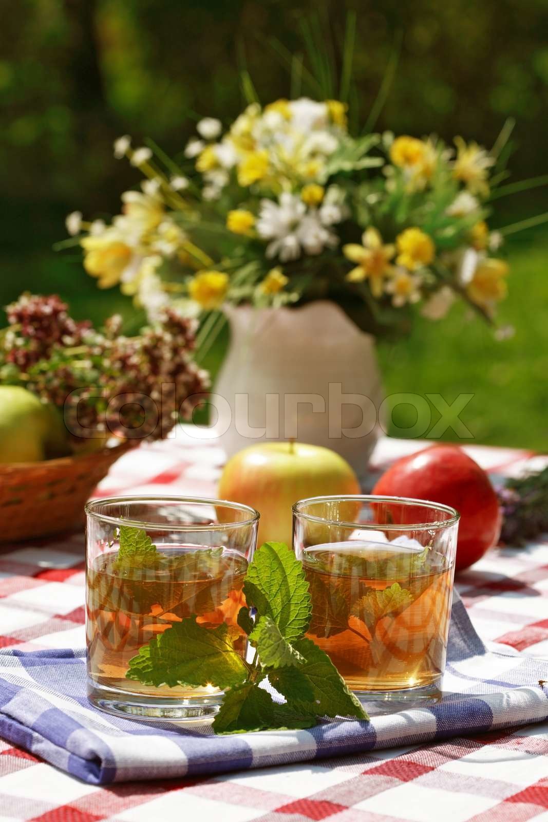 Herbal tea - outdoor dining | Stock image | Colourbox