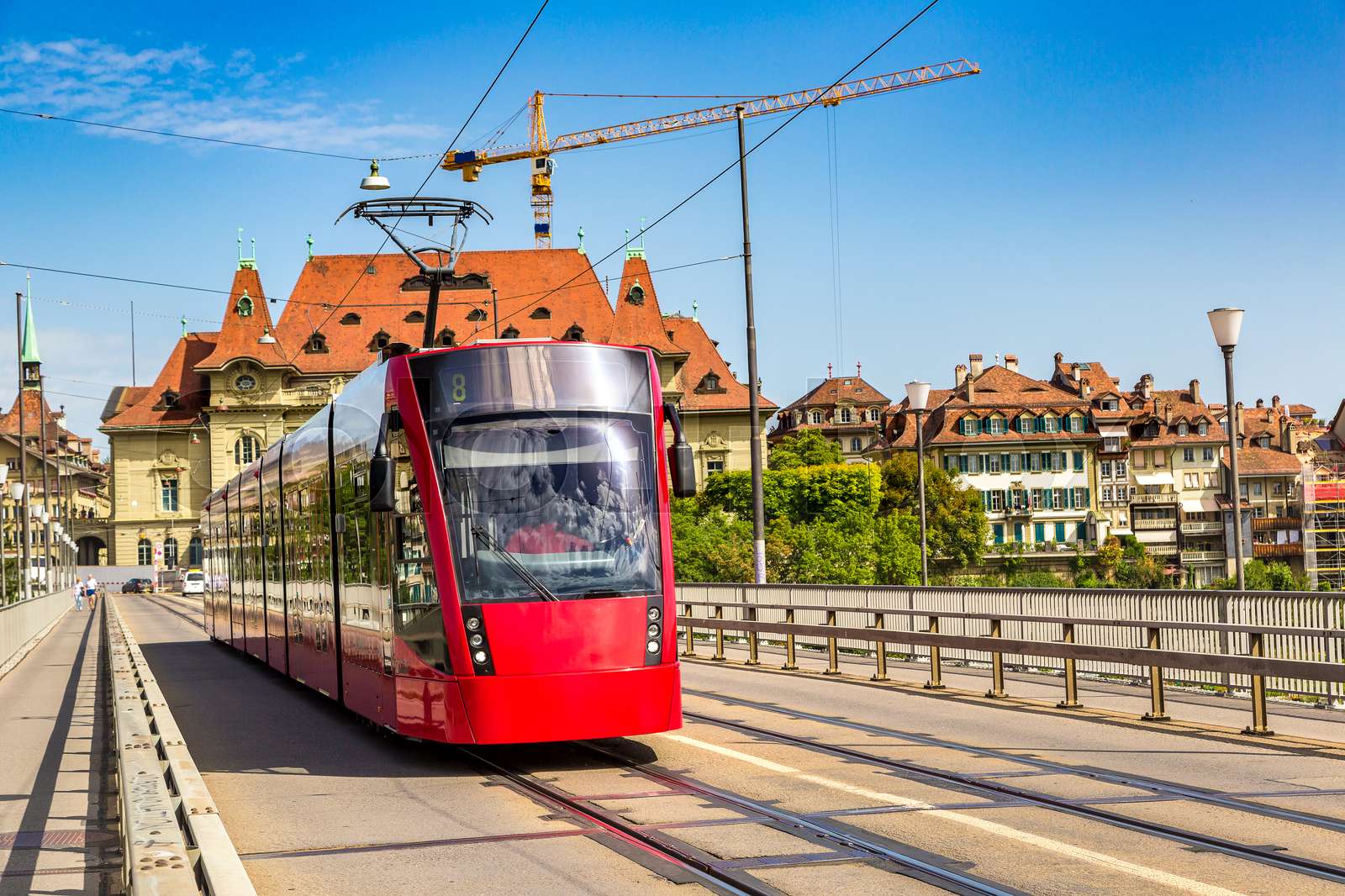 Modern city tram in Bern | Stock image | Colourbox