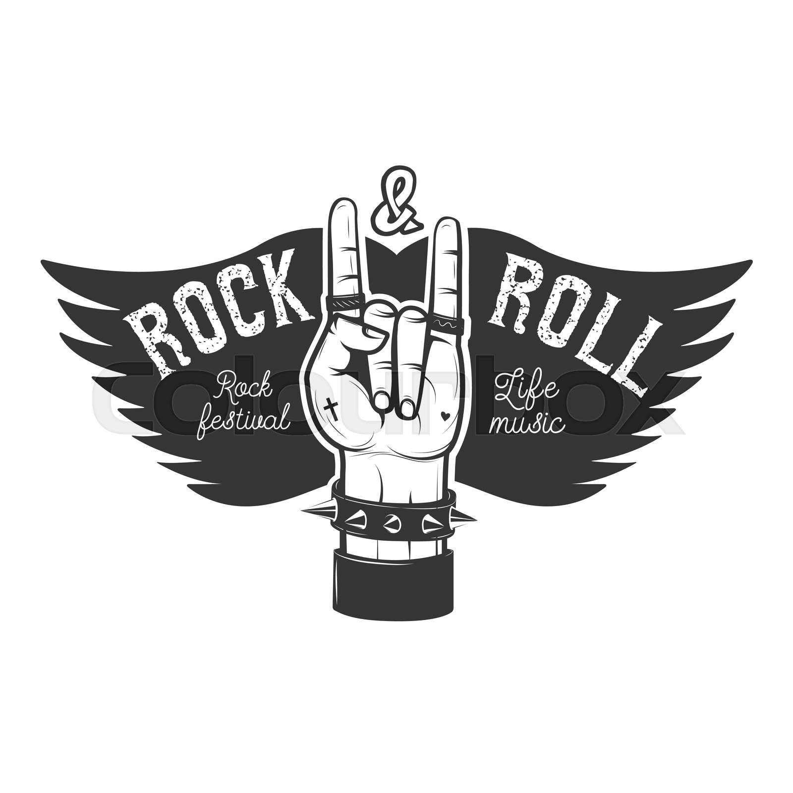 Rock and roll sign. Design element for logo, label, emblem, sign ...
